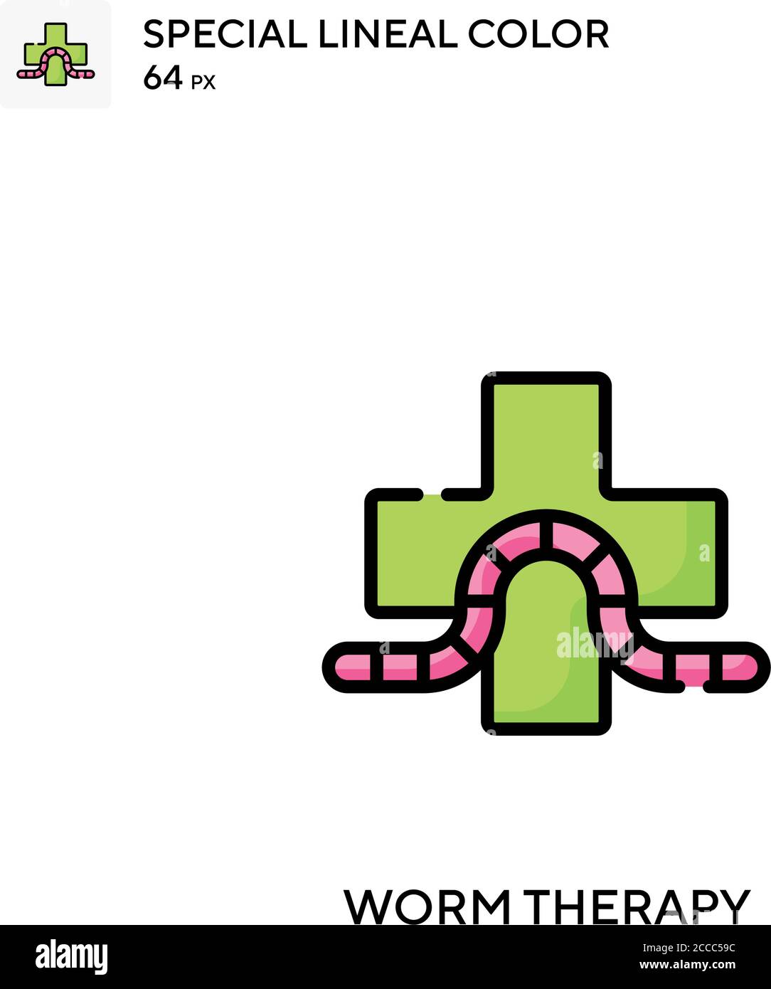 Worm therapy Special lineal color icon. Illustration symbol design ...