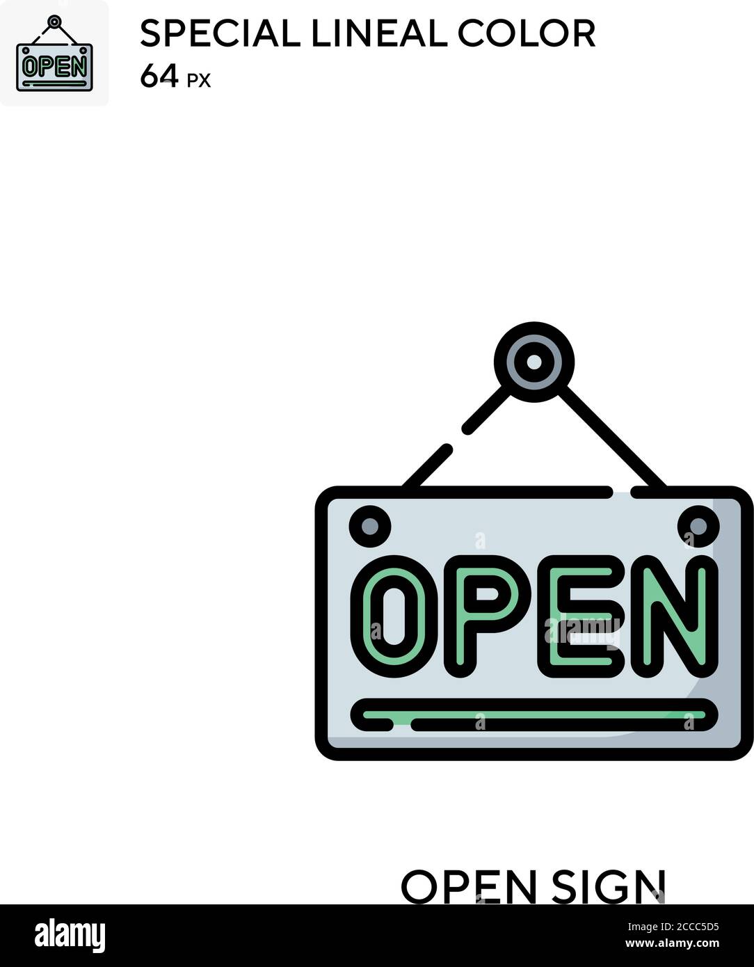Open sign Special lineal color icon. Illustration symbol design ...