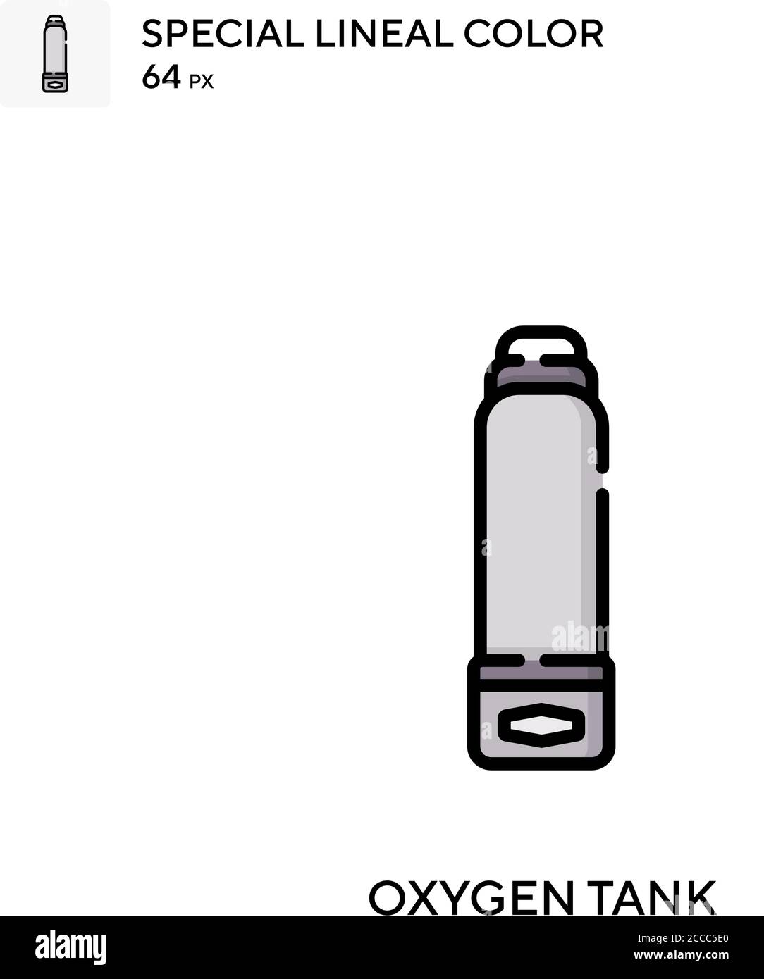 Oxygen tank Special lineal color icon. Illustration symbol design ...