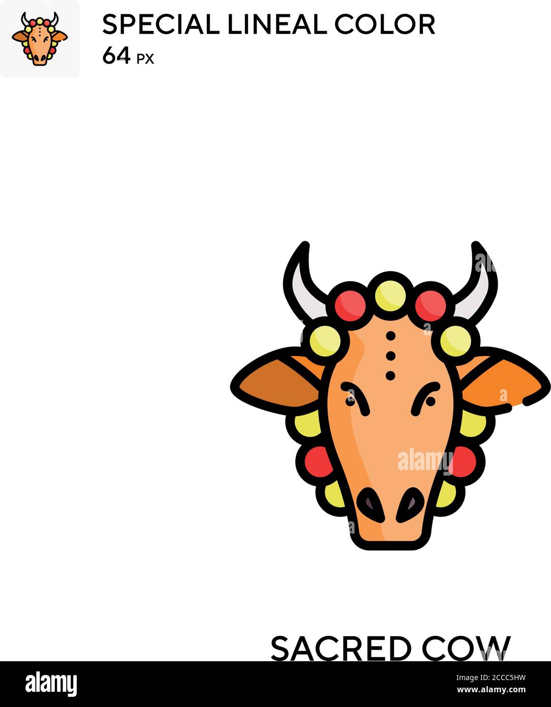 Sacred cow Special lineal color icon. Illustration symbol design ...