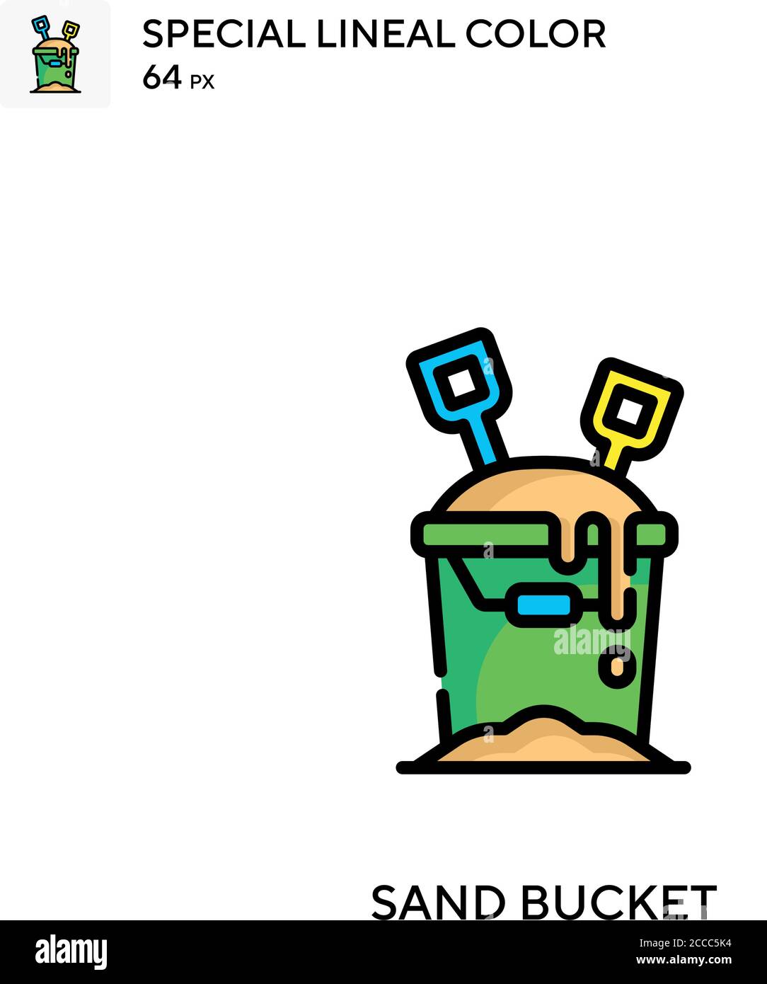 Sand bucket Special lineal color icon. Illustration symbol design ...