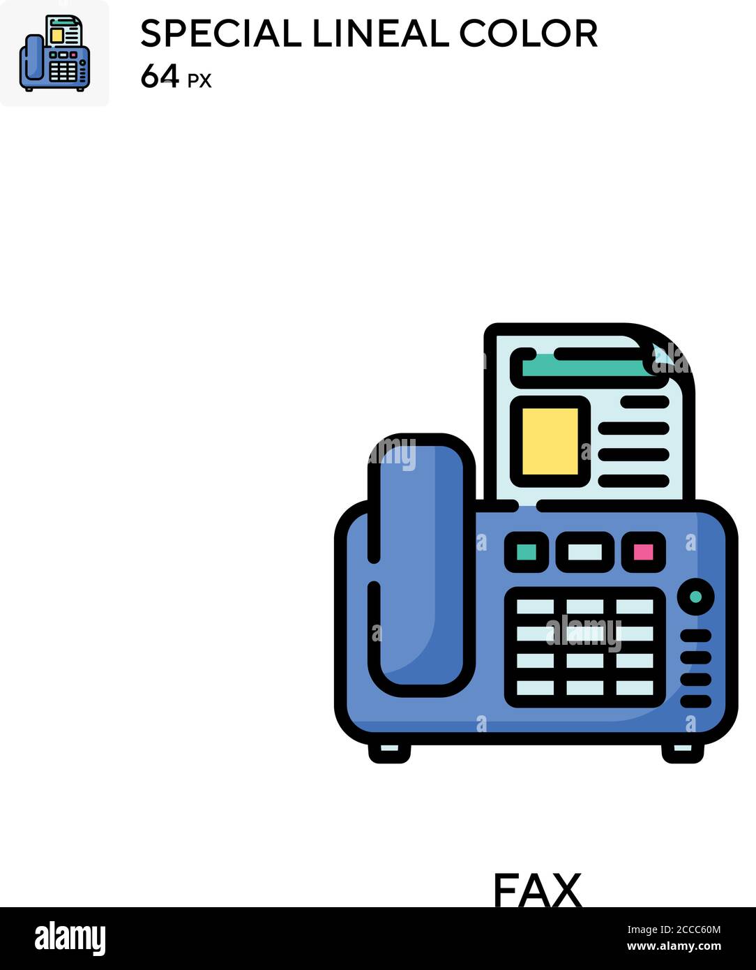Fax Special lineal color icon. Illustration symbol design template for ...