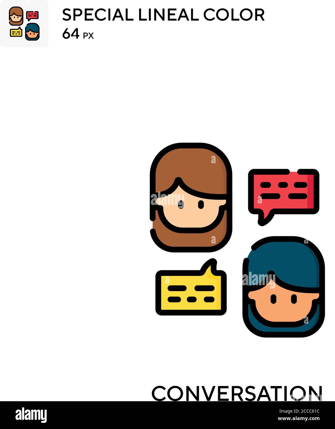 Conversation Special lineal color icon. Illustration symbol design ...