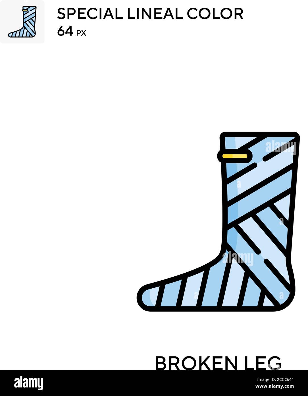 Broken leg Special lineal color icon. Illustration symbol design ...