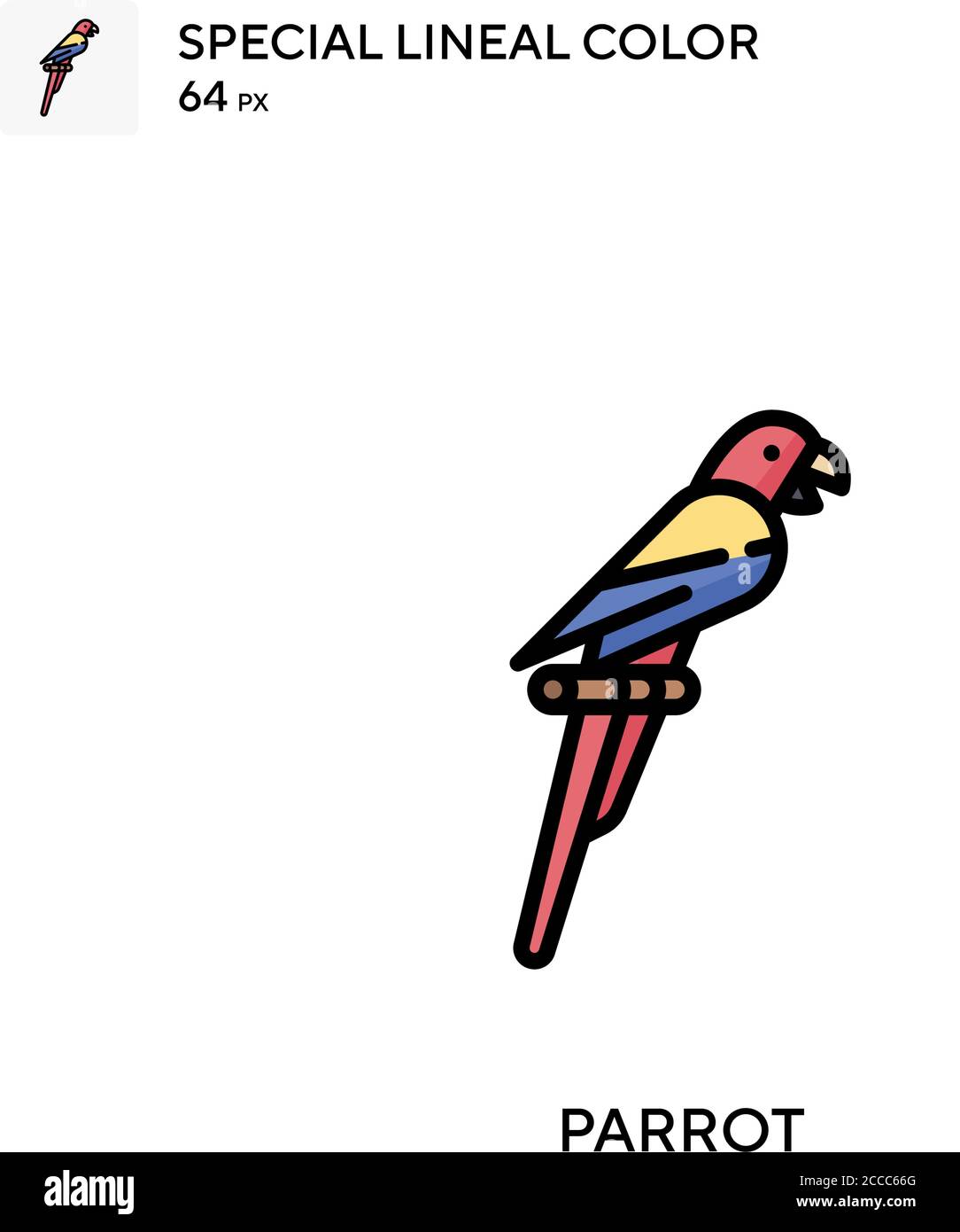 Parrot Special lineal color icon. Illustration symbol design template ...