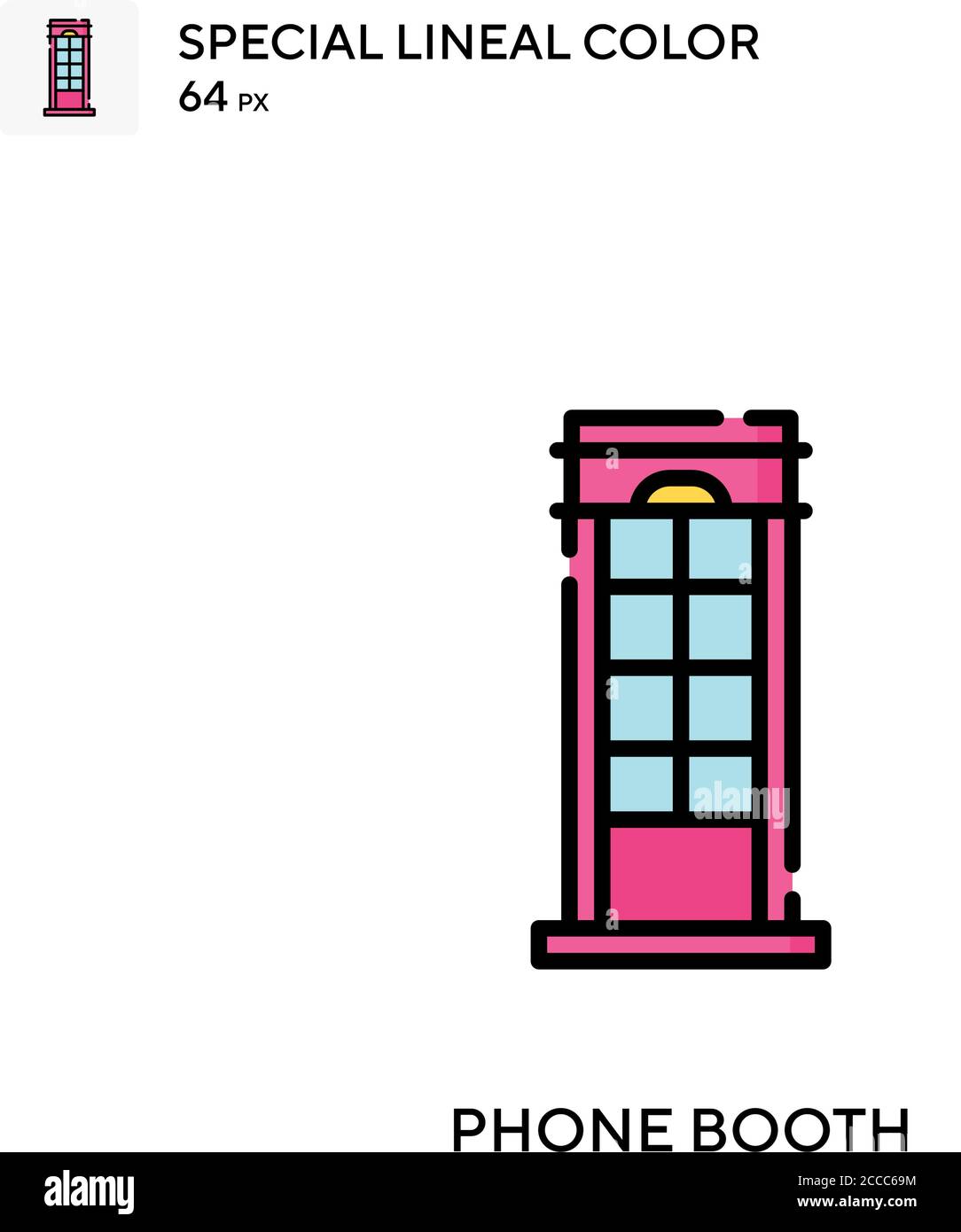 Phone booth Special lineal color icon. Illustration symbol design ...