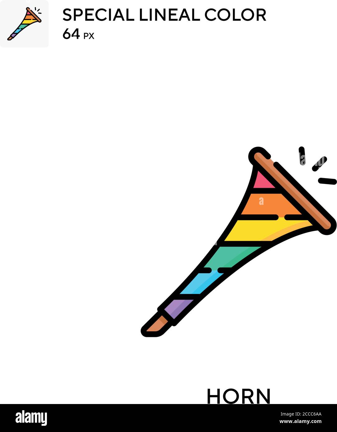 Horn Special lineal color icon. Illustration symbol design template for ...