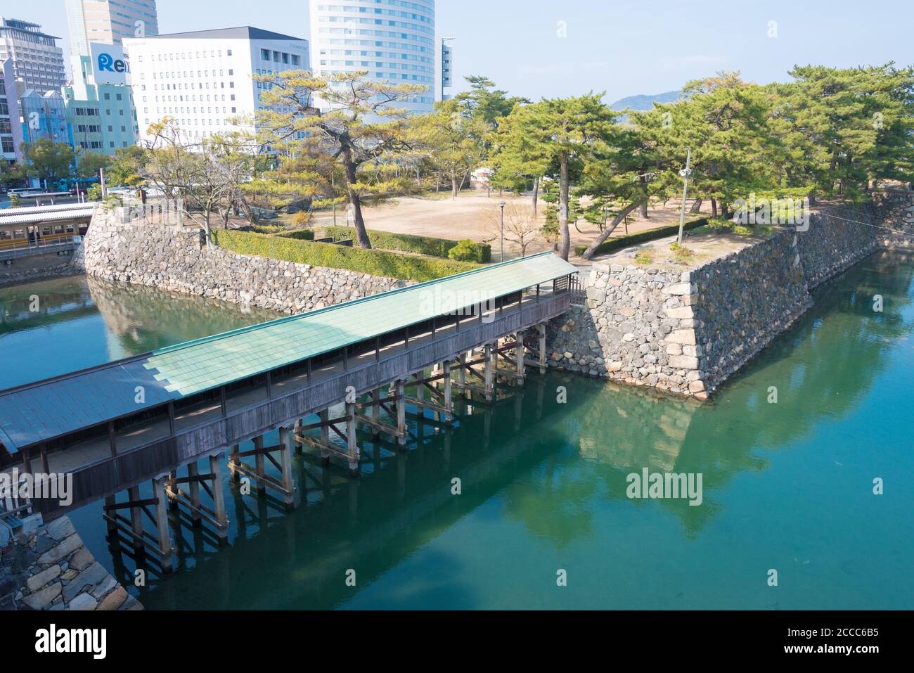 Takamatsu Castle (Tamamo Park) in Takamatsu, Kagawa, Japan. The Castle ...
