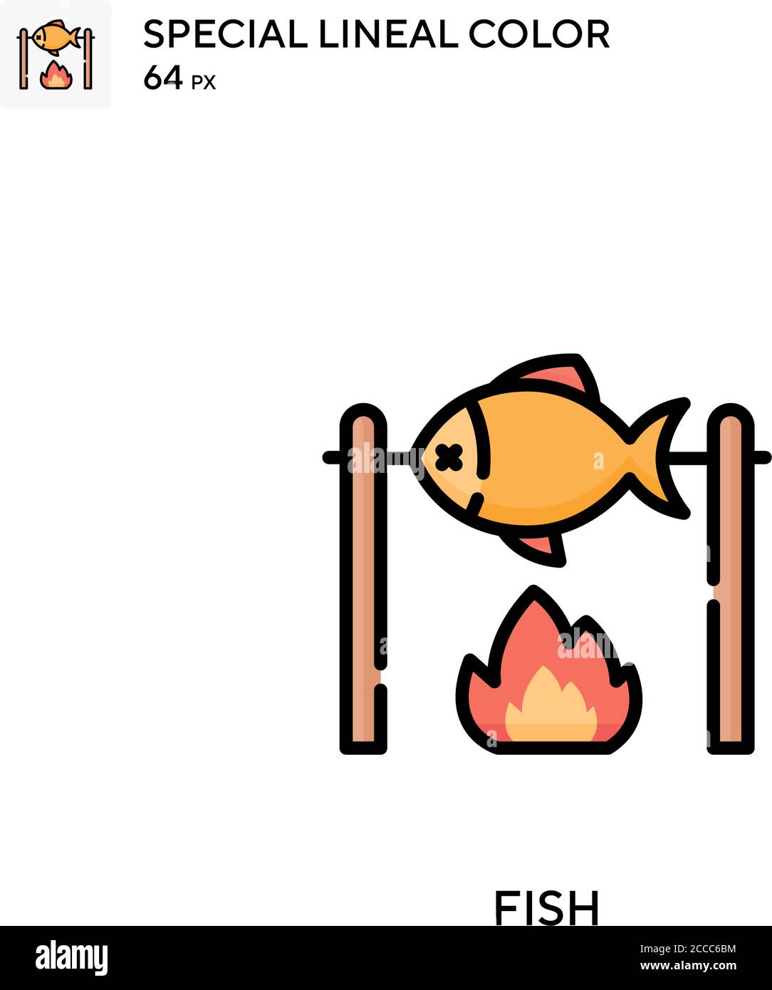 Fish Special lineal color icon. Illustration symbol design template for ...