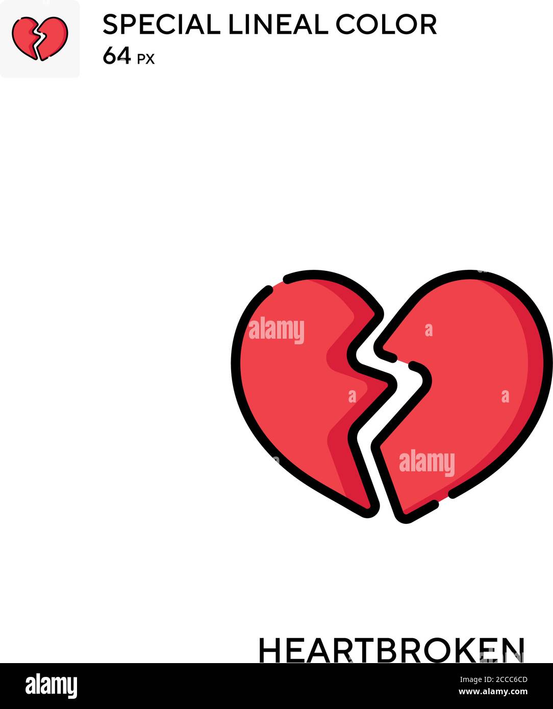 Heartbroken Special lineal color icon. Illustration symbol design ...