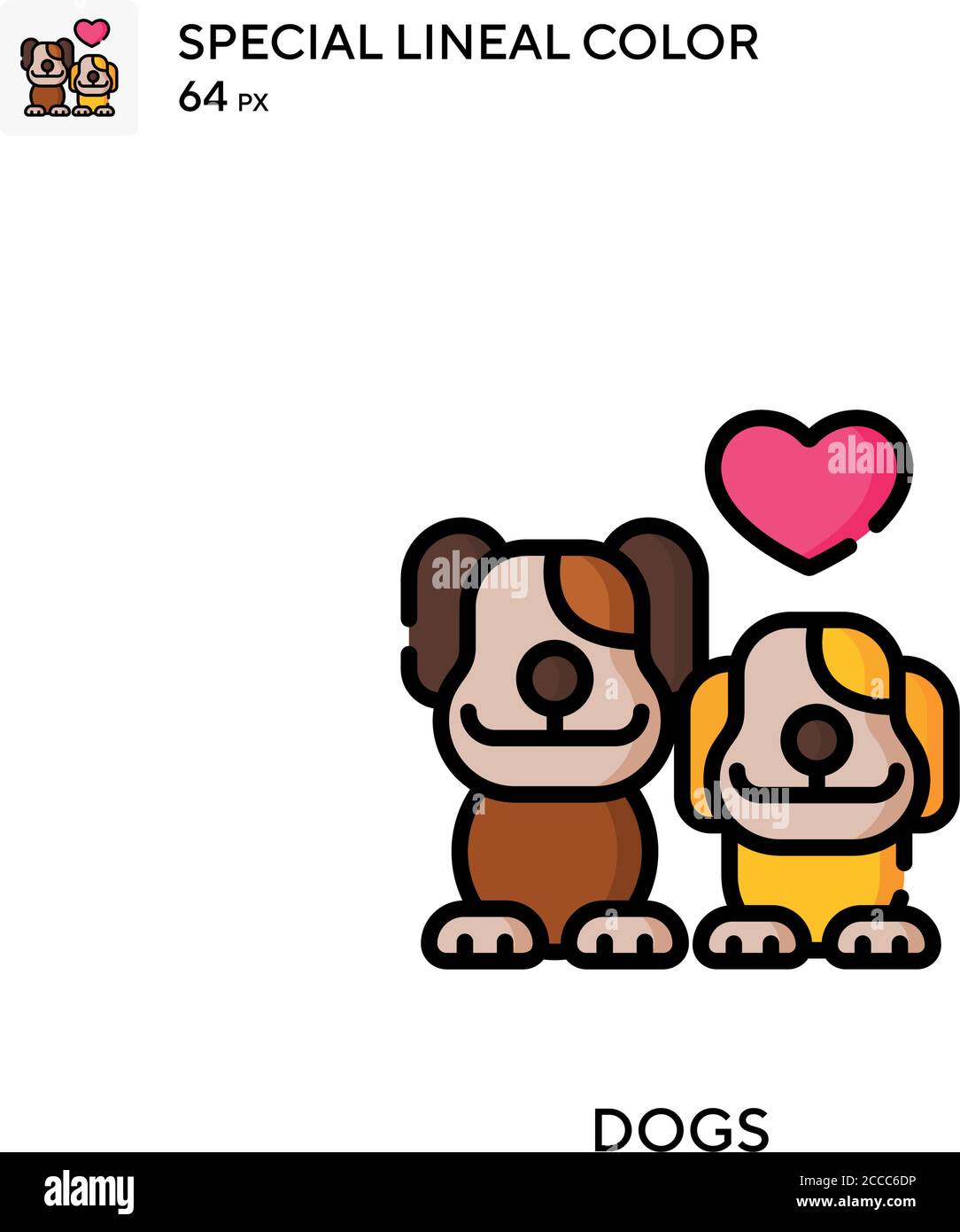 Dogs Special lineal color icon. Illustration symbol design template for ...