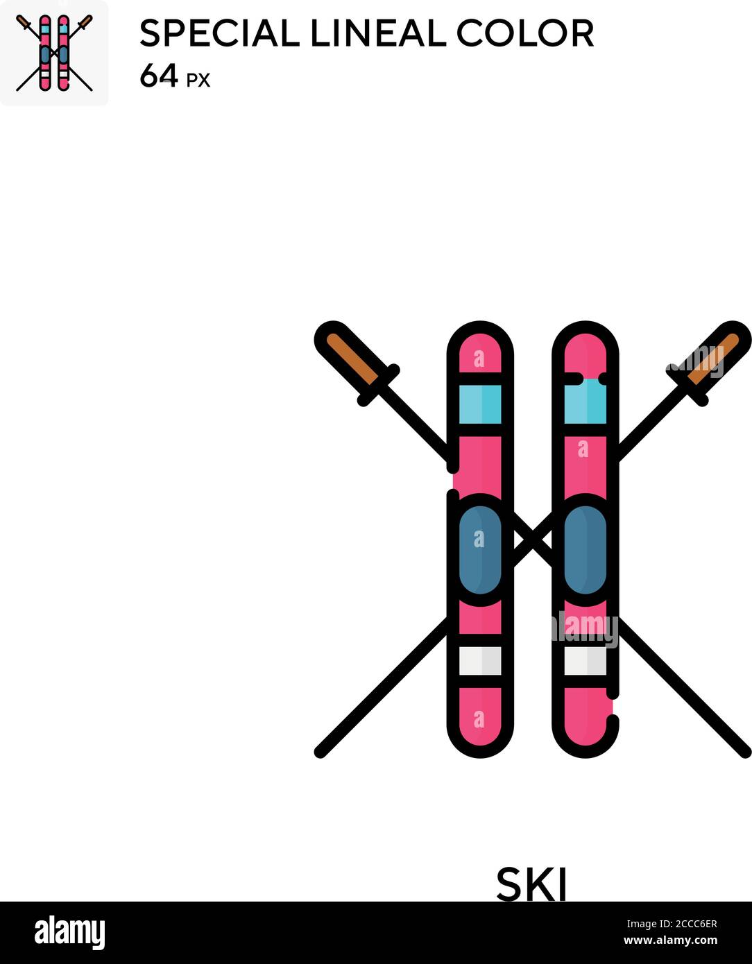 Ski Special lineal color icon. Illustration symbol design template for ...