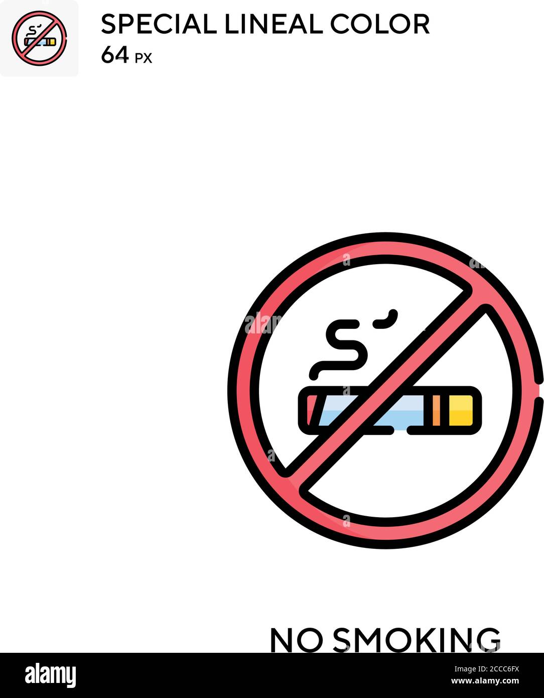 No smoking Special lineal color icon. Illustration symbol design ...