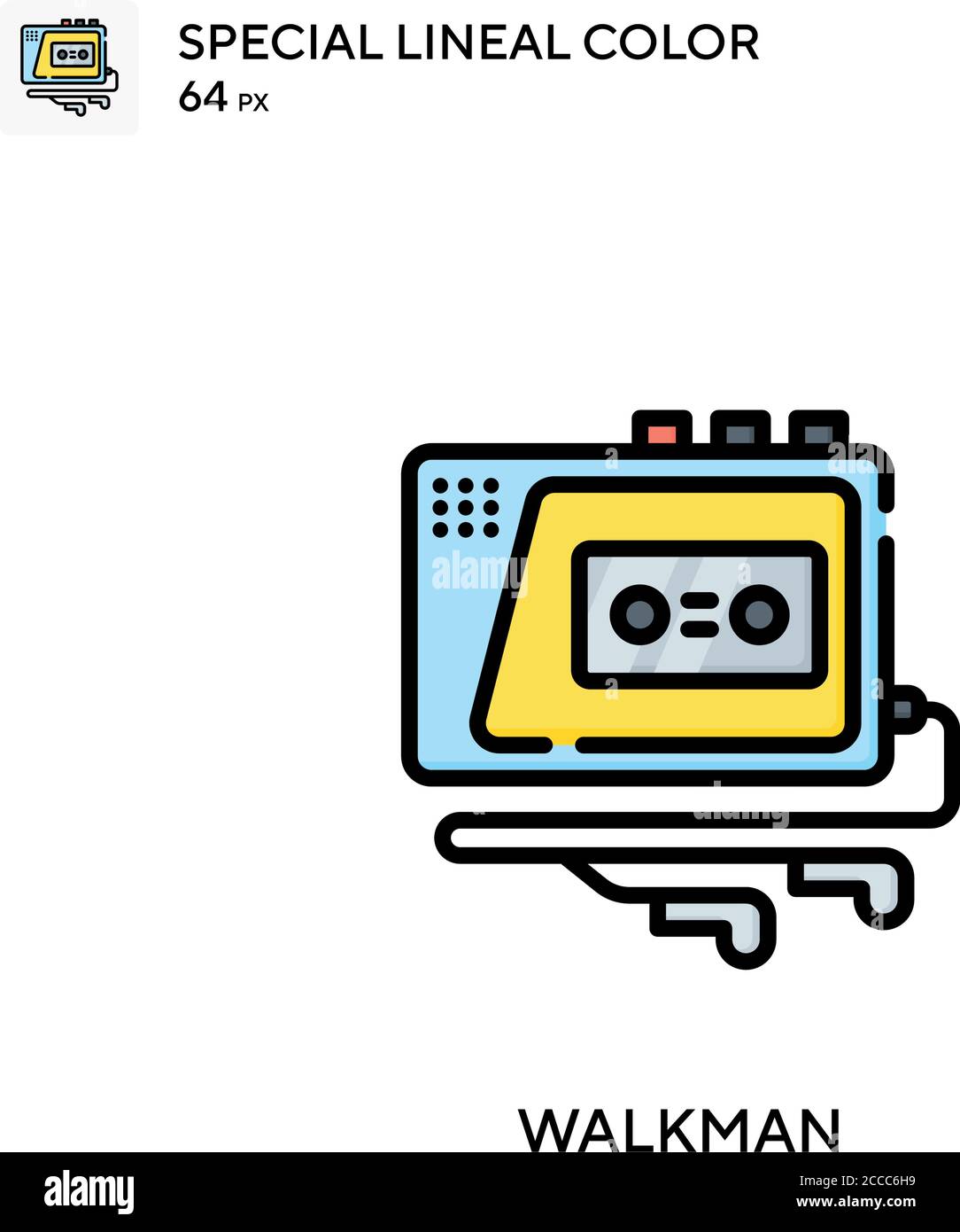 Walkman Special lineal color icon. Illustration symbol design template ...