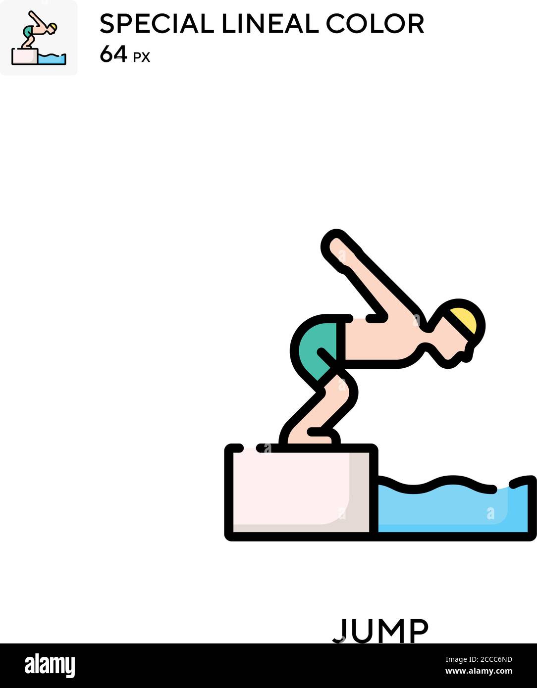Jump Special lineal color icon. Illustration symbol design template for ...