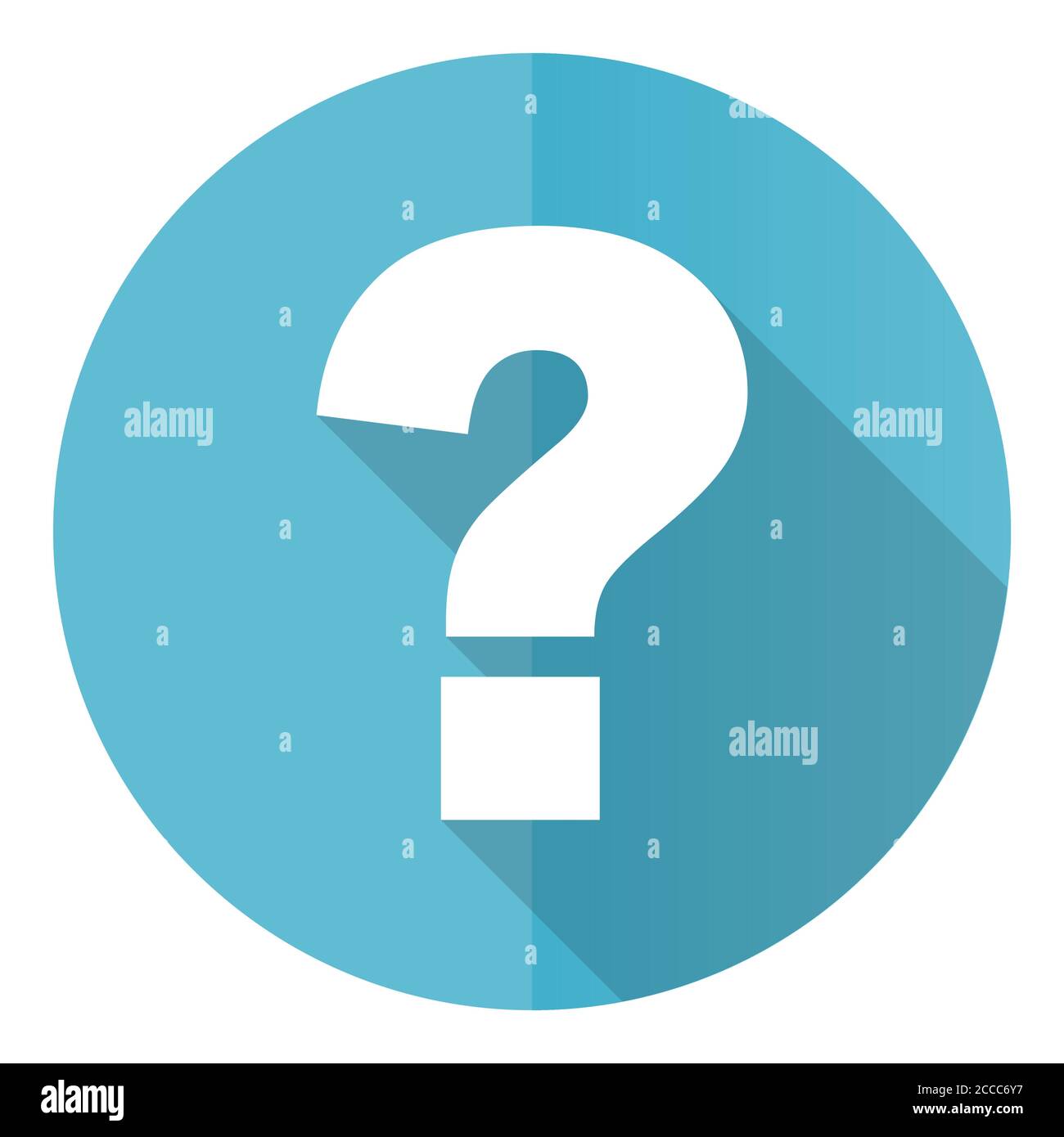Question mark vector icon, flat design blue round web button isolated ...