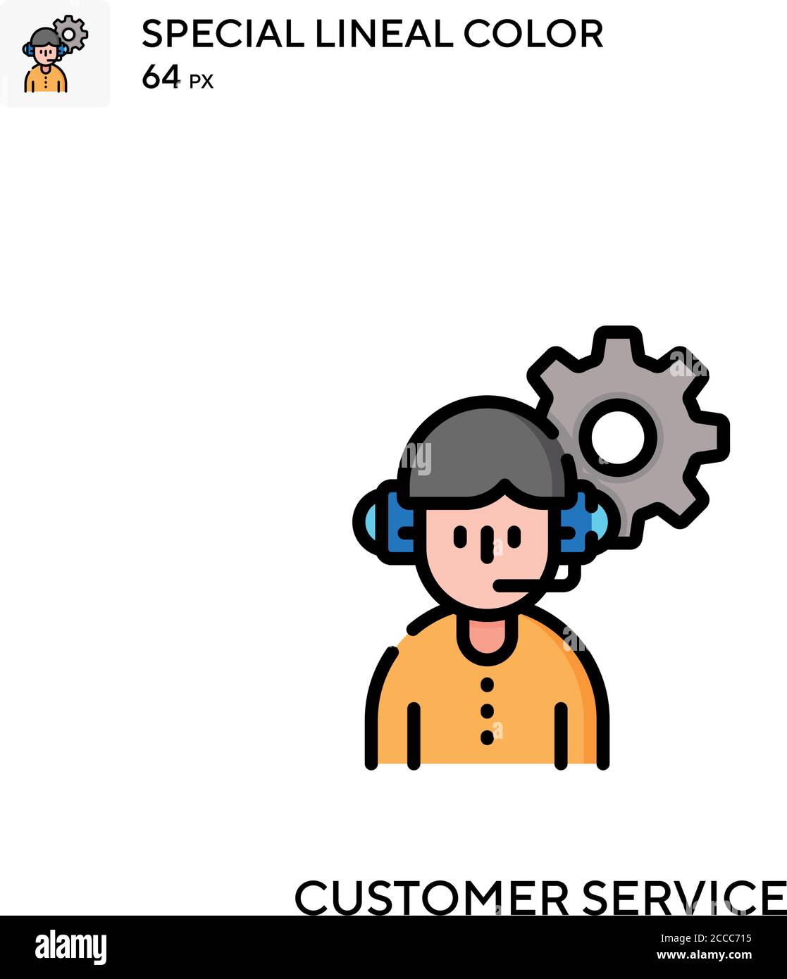 Customer service Special lineal color icon. Illustration symbol design ...