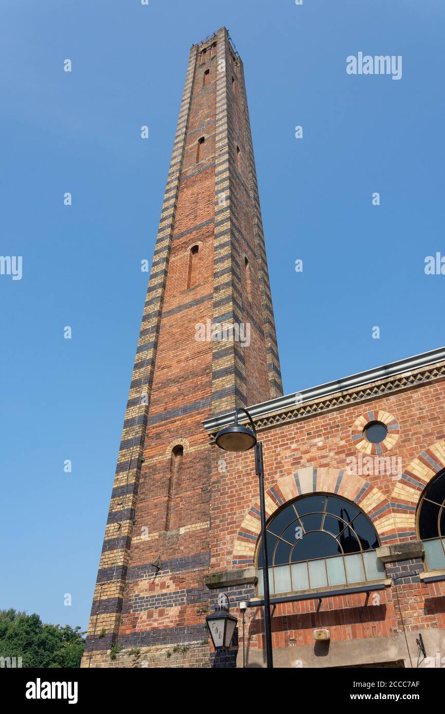 Chimney stack at former weaving mill, Weavers Wharf, Kidderminster ...