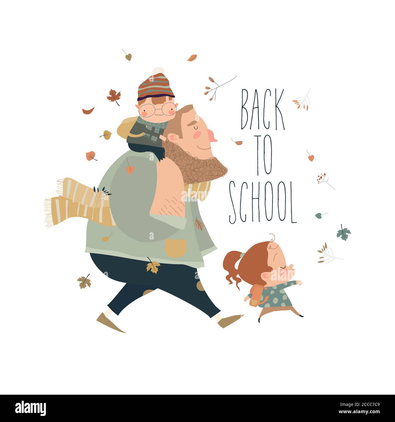 Children going back to school parent Stock Vector Images - Alamy
