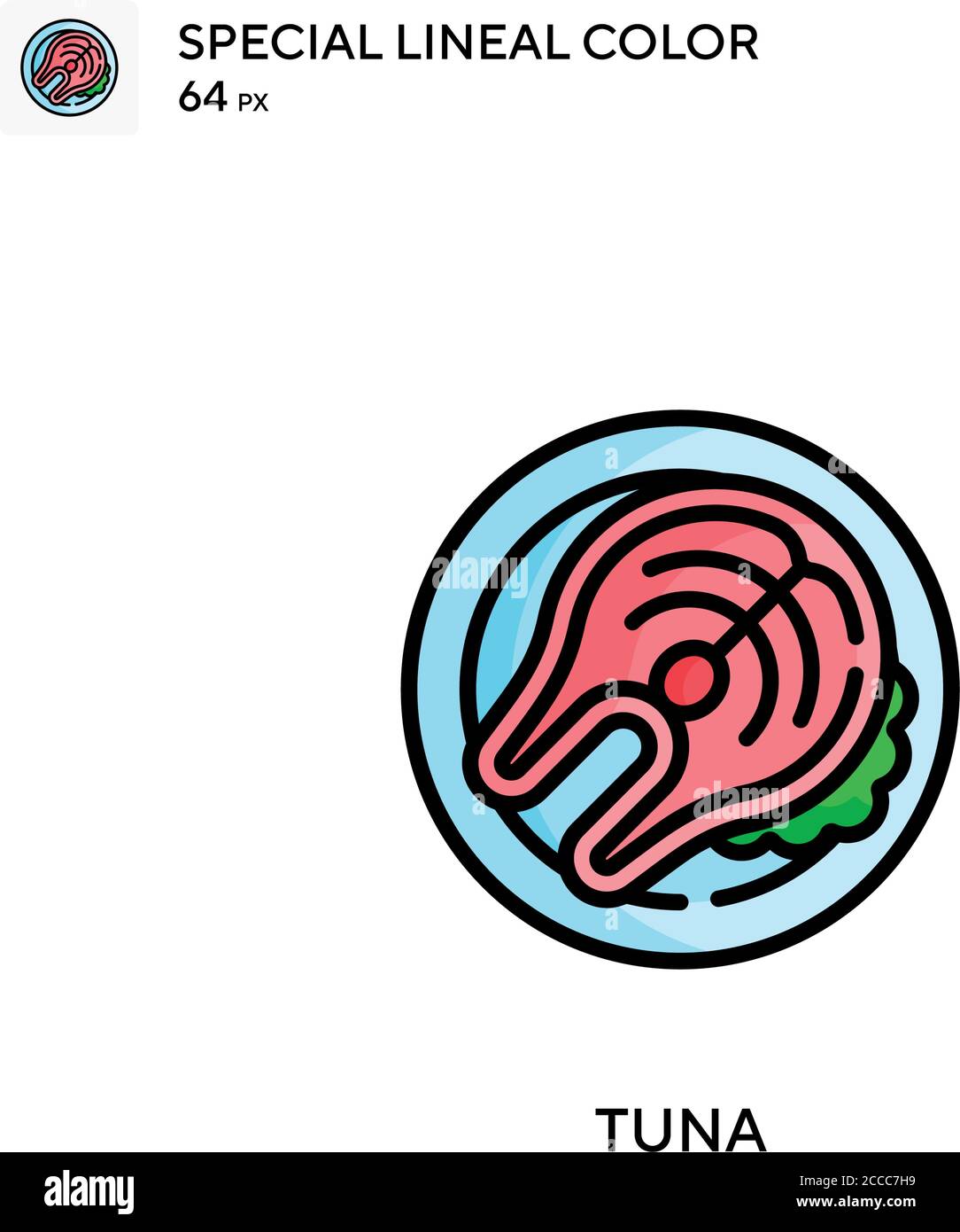 Tuna Special lineal color icon. Illustration symbol design template for ...