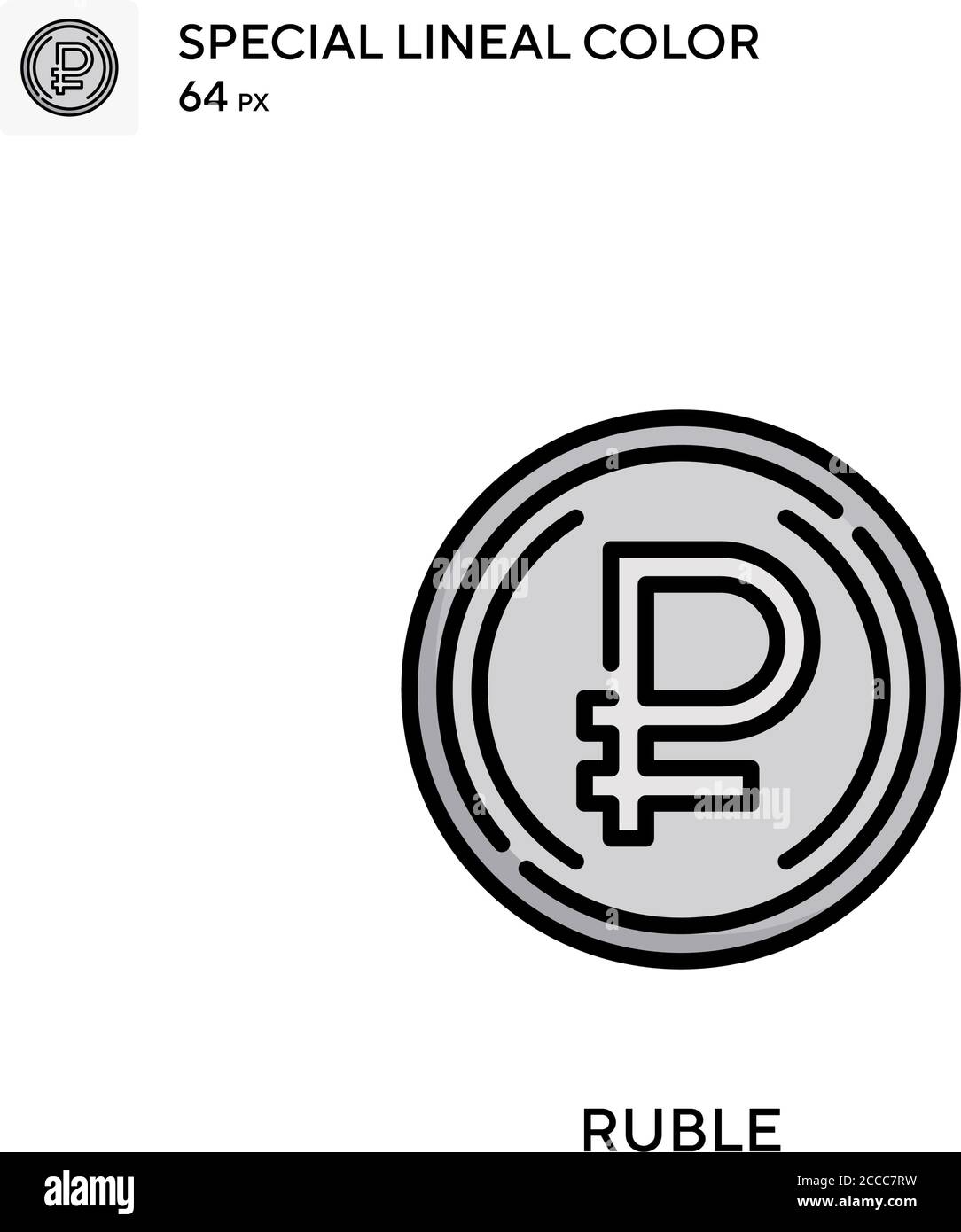 Ruble Special lineal color icon. Illustration symbol design template ...