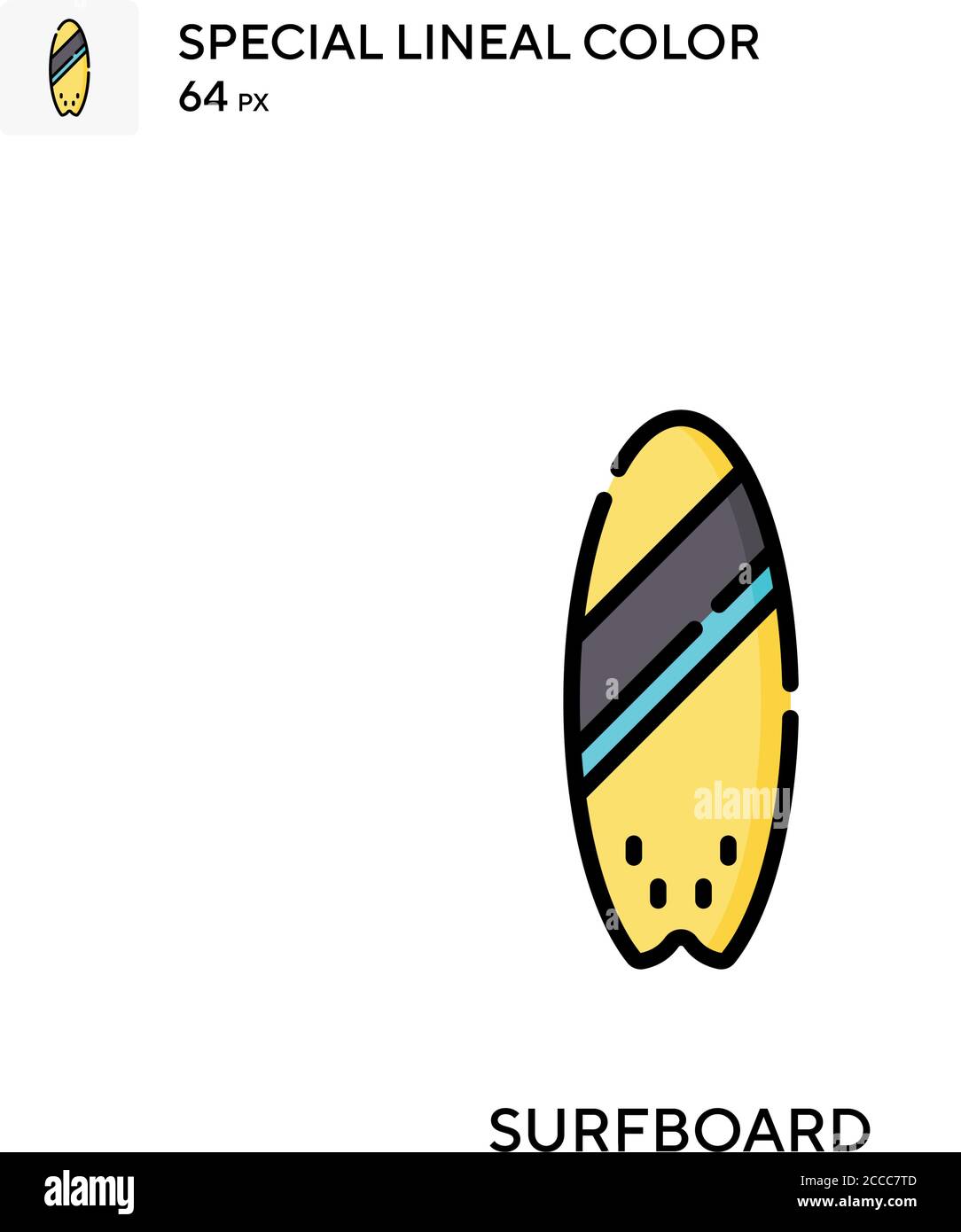 Surfboard Special lineal color icon. Illustration symbol design ...