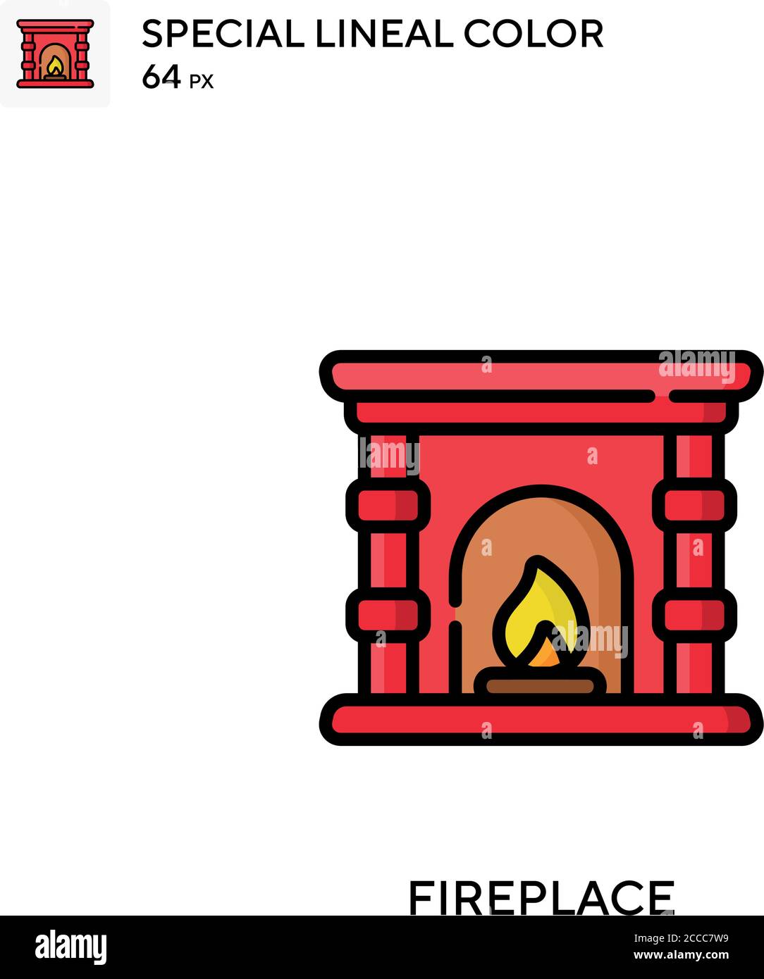 Fireplace Special lineal color icon. Illustration symbol design ...