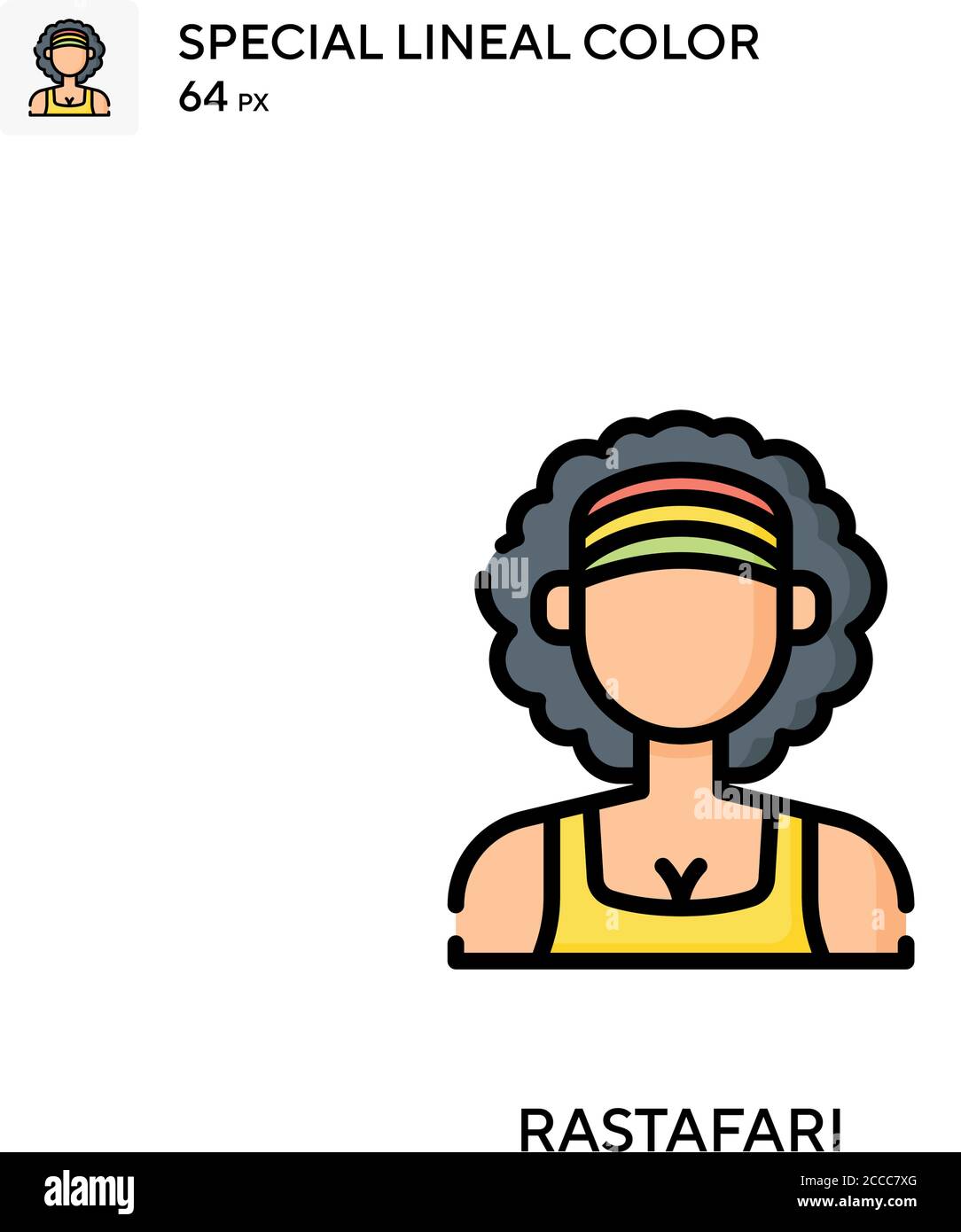 Rastafari Special lineal color icon. Illustration symbol design template for web mobile UI ...