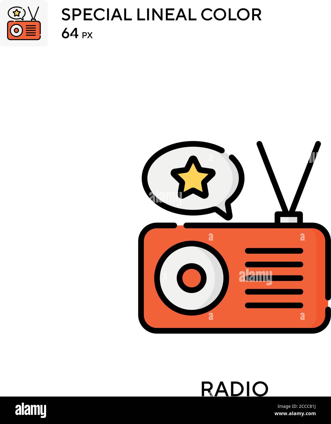 Radio Special lineal color icon. Illustration symbol design template ...