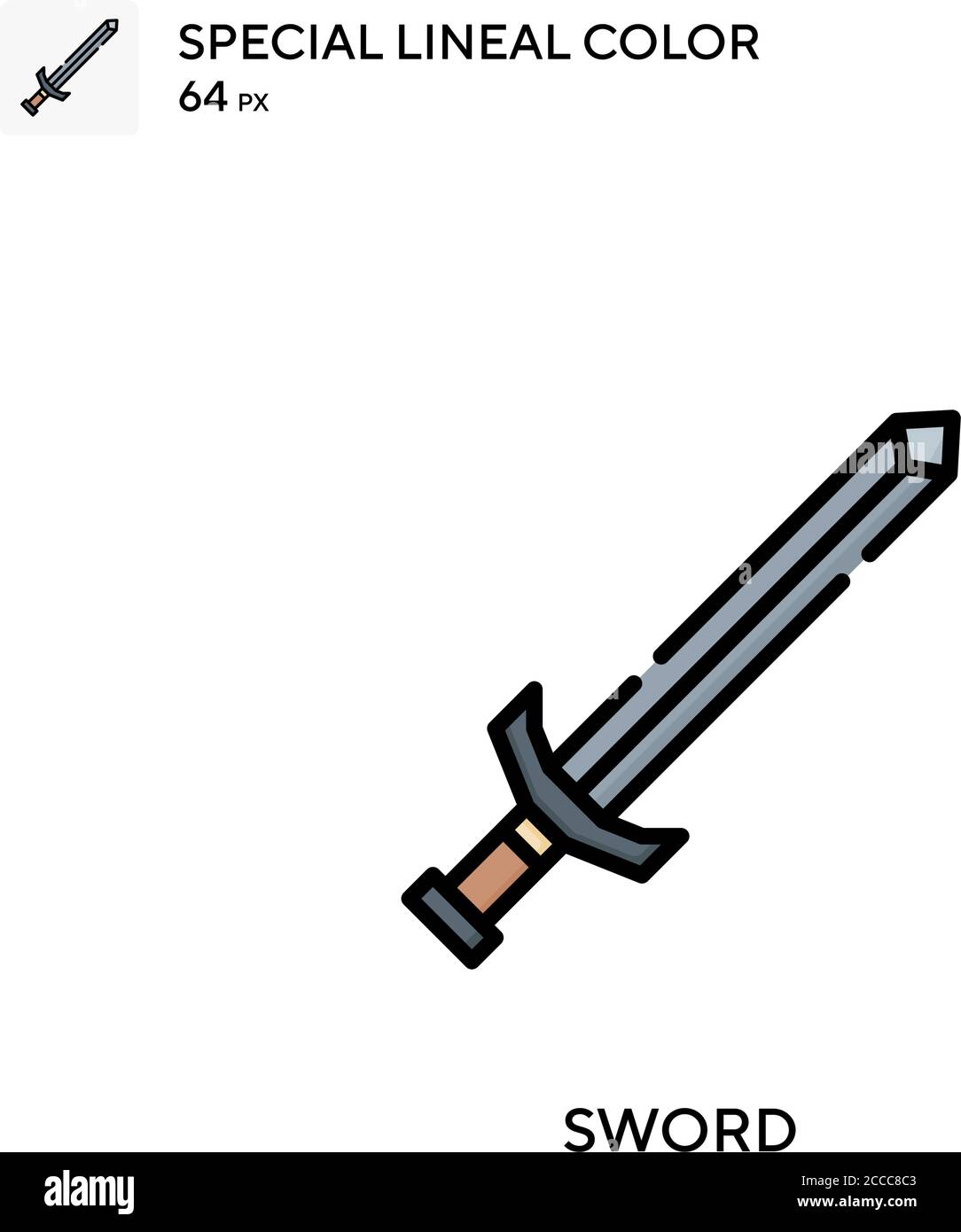 Sword Special lineal color icon. Illustration symbol design template ...