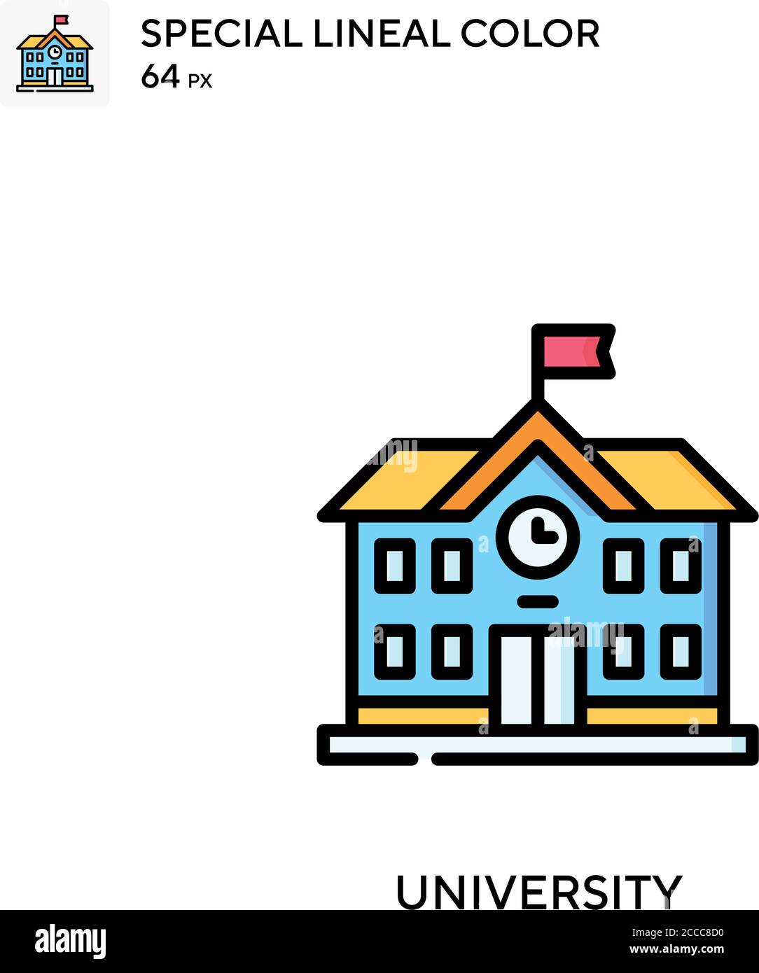 University Special lineal color icon. Illustration symbol design ...