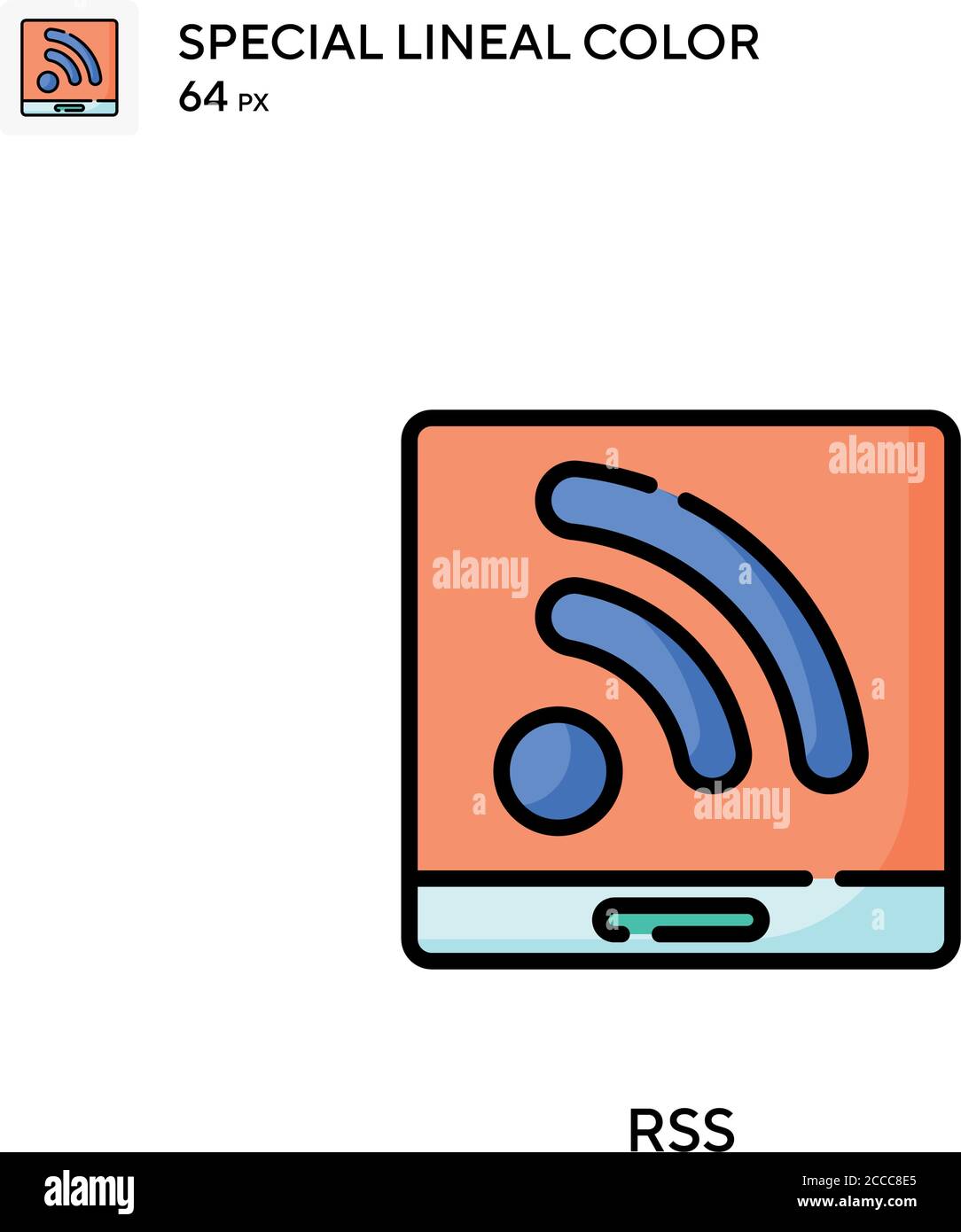 Rss Special lineal color icon. Illustration symbol design template for ...
