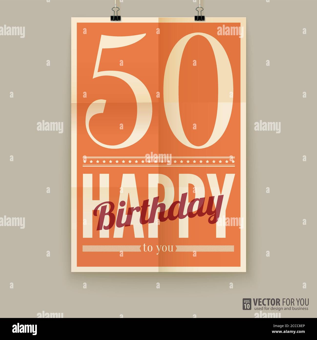 Happy birthday poster, card, fifty years old Stock Vector Image & Art ...