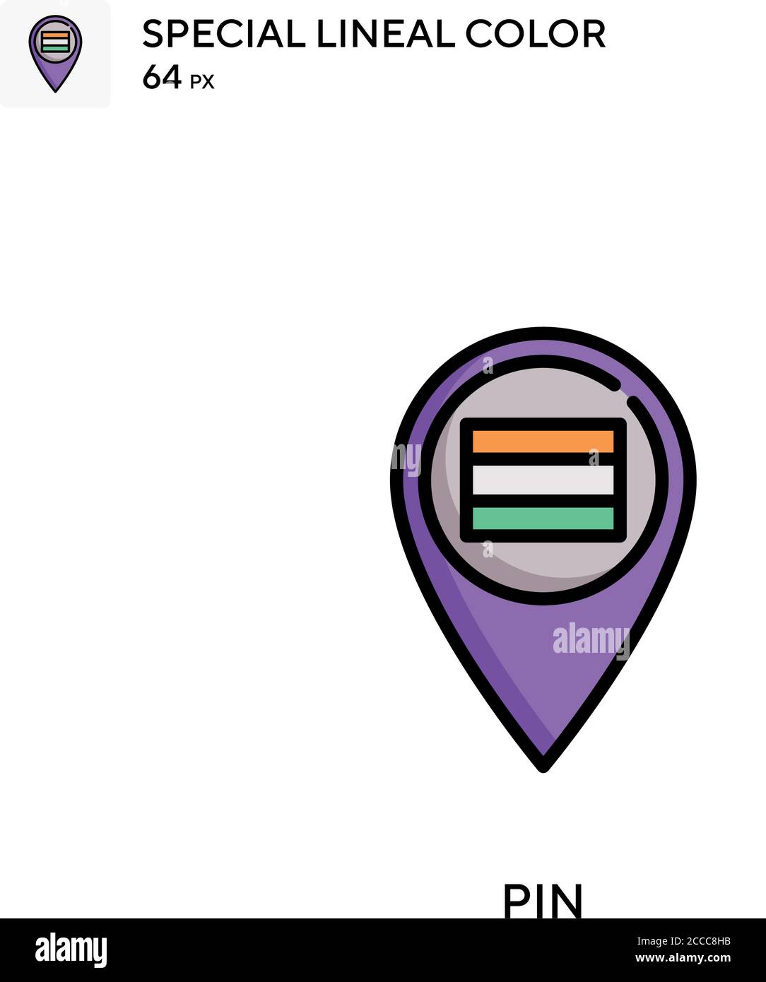 Pin Special lineal color icon. Illustration symbol design template for ...