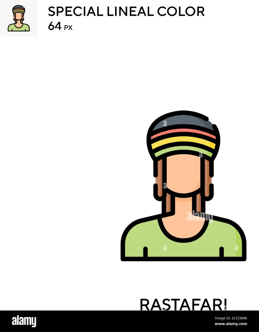 Rastafari Special lineal color icon. Illustration symbol design template for web mobile UI ...