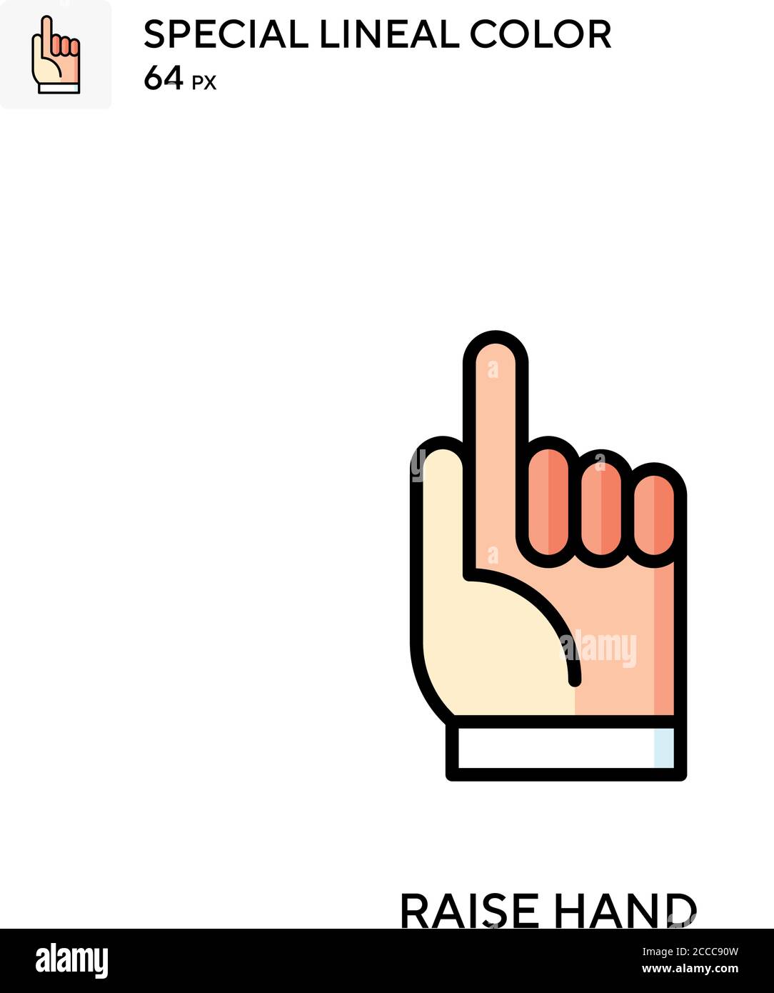 Raise hand Special lineal color icon. Illustration symbol design ...
