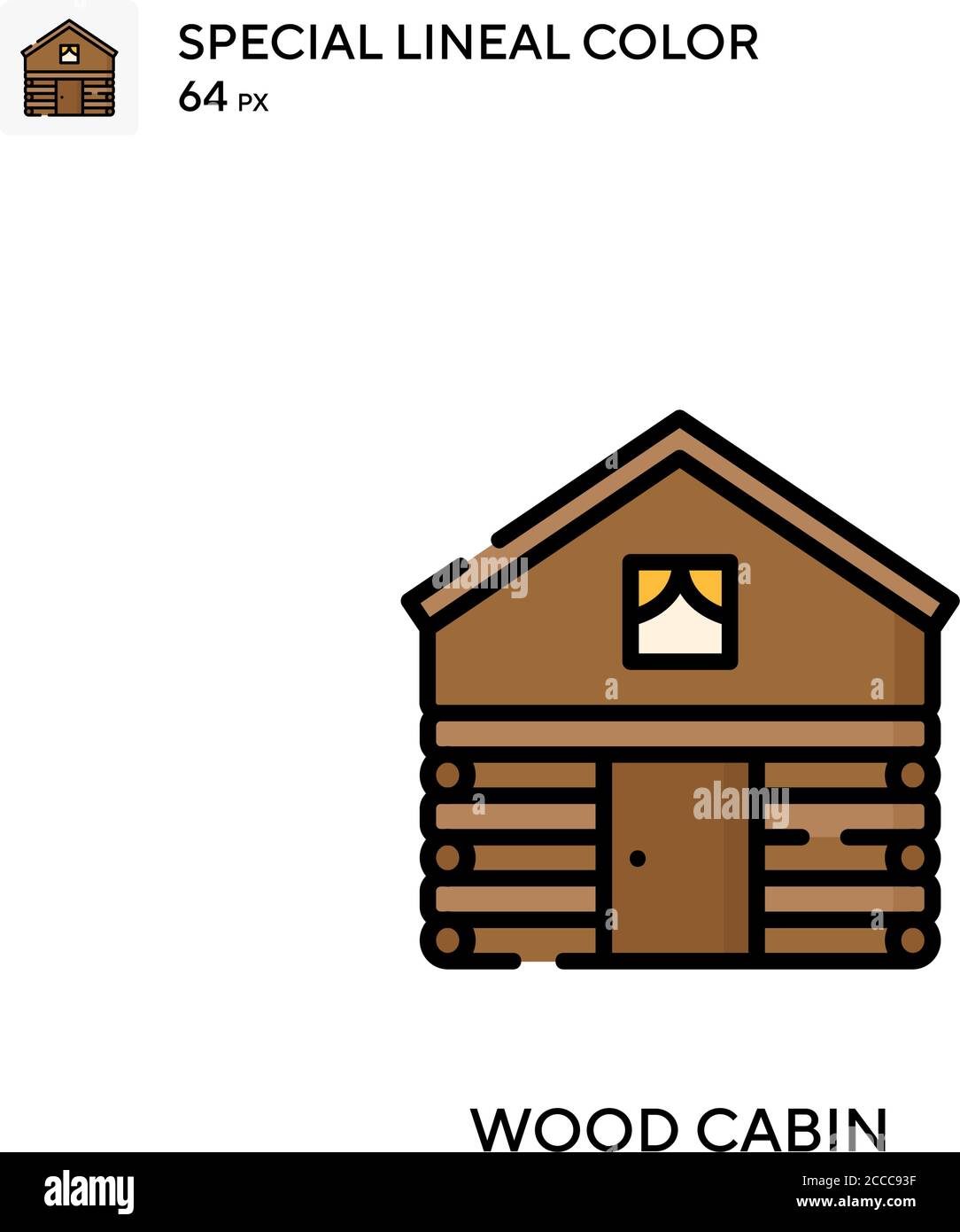Wood cabin Special lineal color icon. Illustration symbol design ...