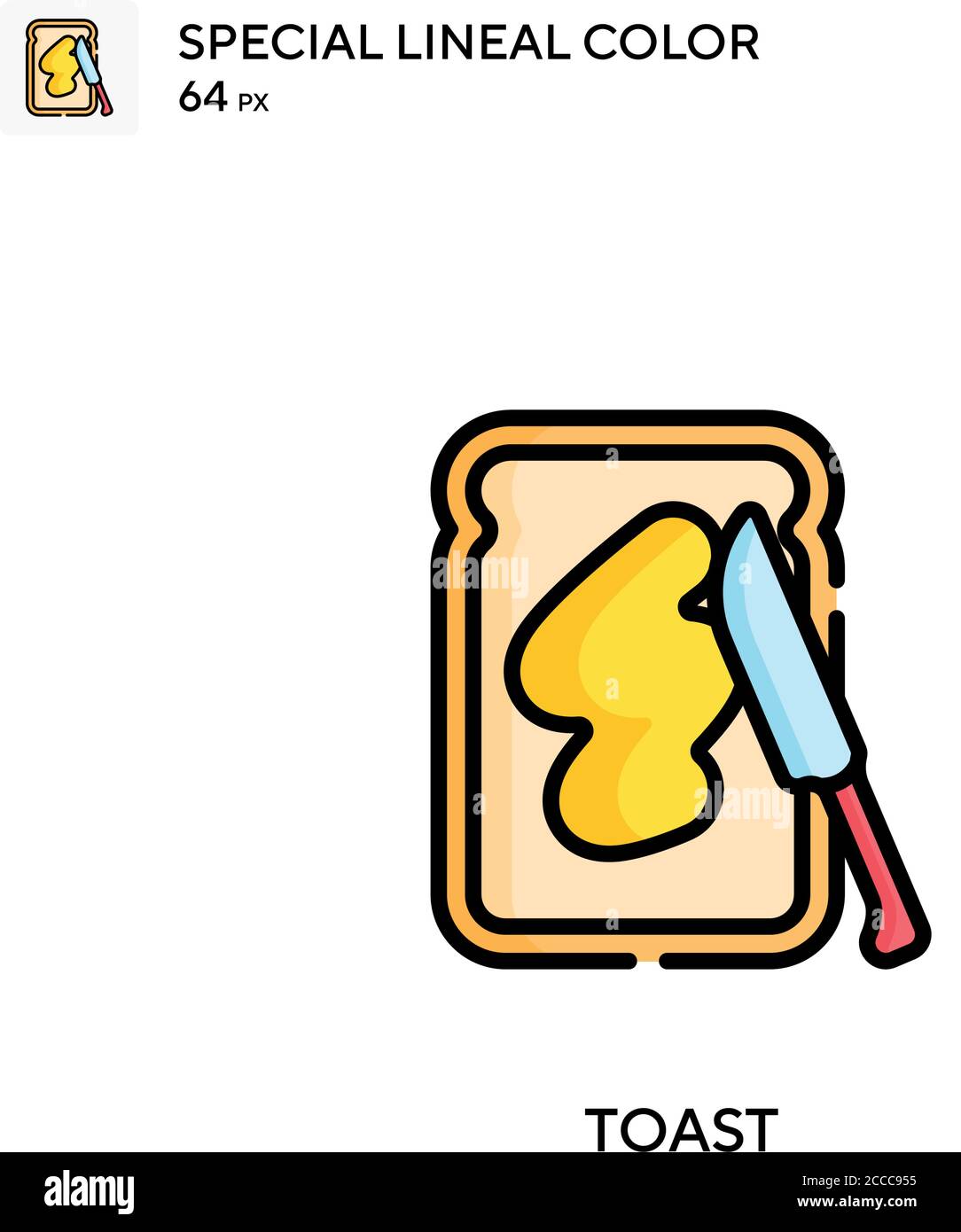 Toast Special lineal color icon. Illustration symbol design template ...
