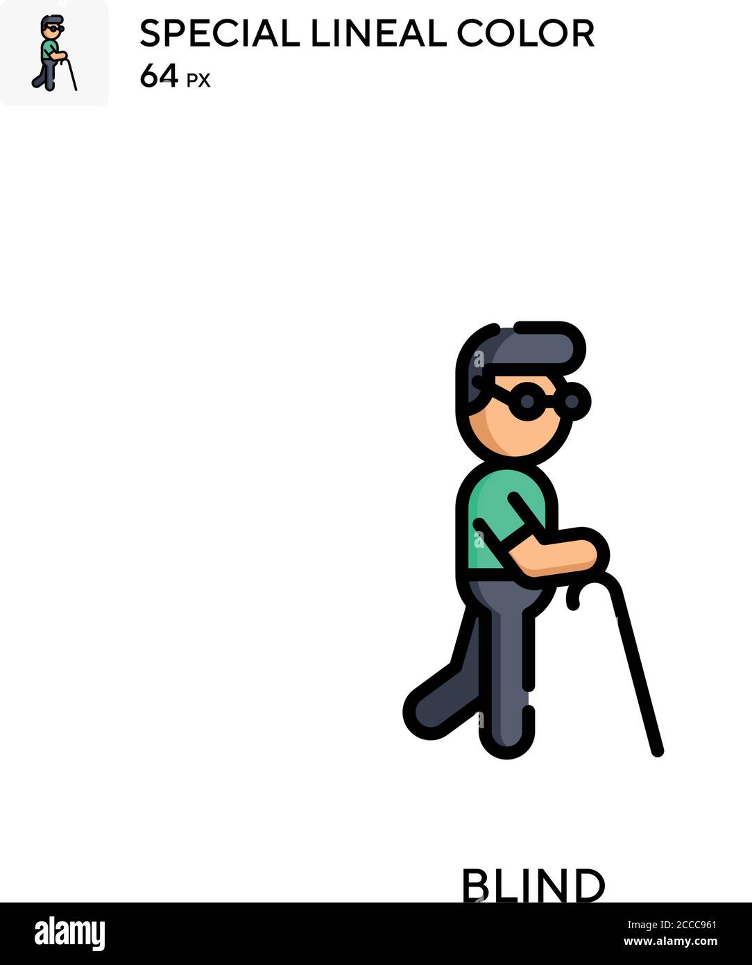 Blind Special lineal color icon. Illustration symbol design template ...