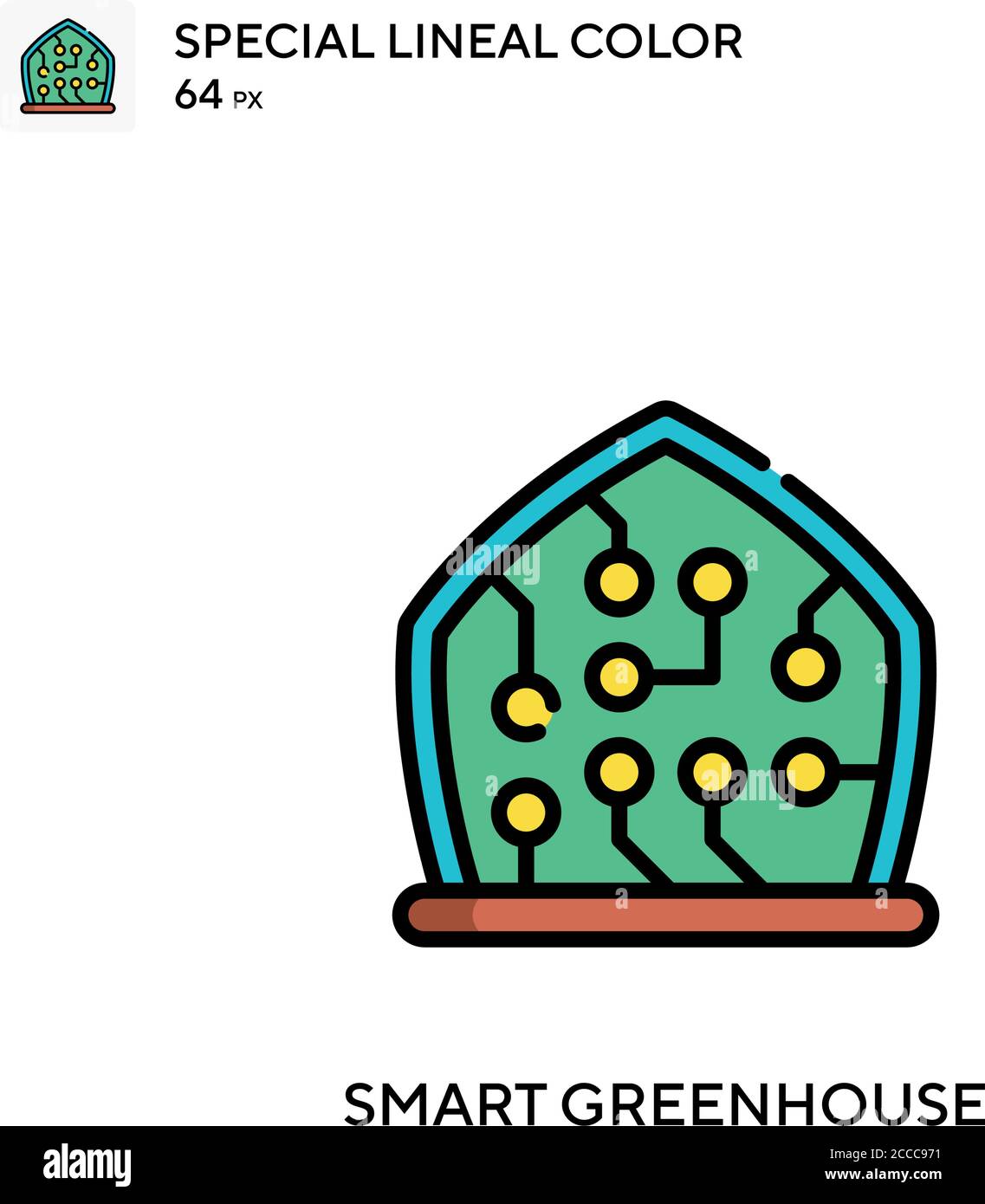 Smart greenhouse Special lineal color icon. Illustration symbol design template for web mobile ...