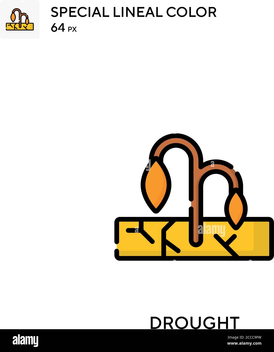 Drought Special lineal color icon. Illustration symbol design template ...