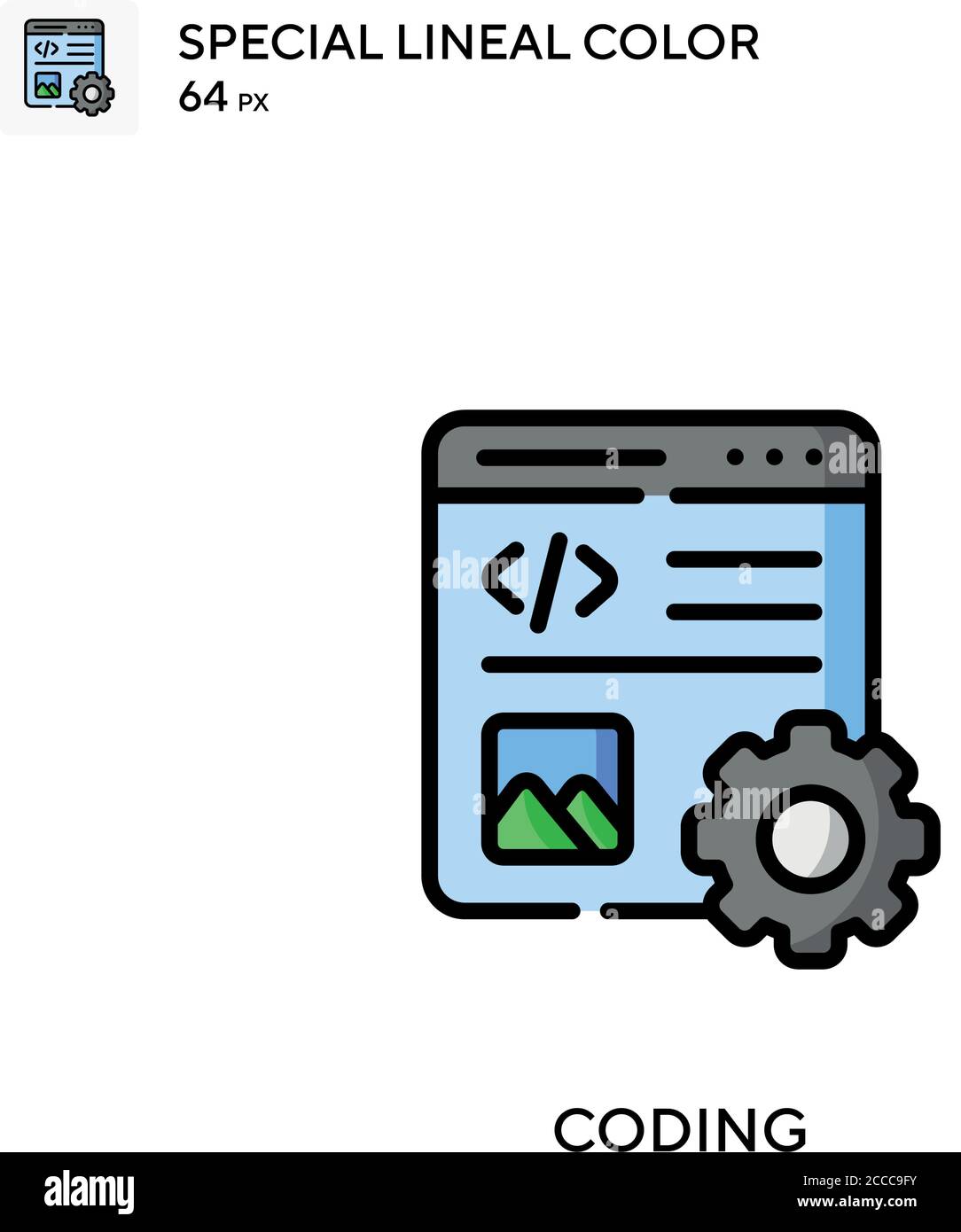 Coding Special lineal color icon. Illustration symbol design template ...