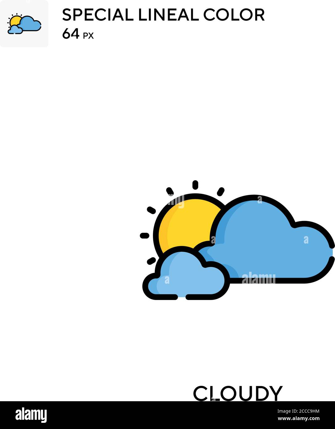 Cloudy Special lineal color icon. Illustration symbol design template ...