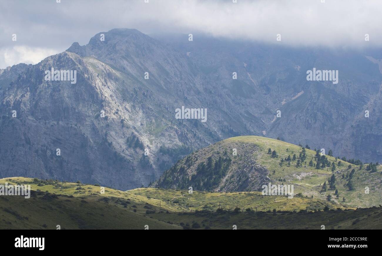 Mount Chelmos, Greece, shrouded in cloud Stock Photo - Alamy