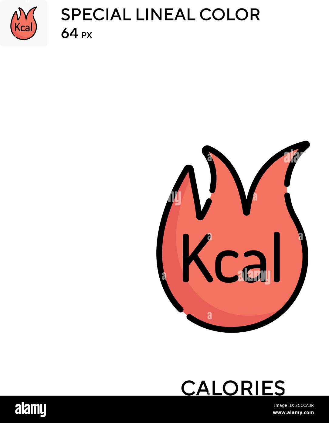 Calories Special lineal color icon. Illustration symbol design template ...