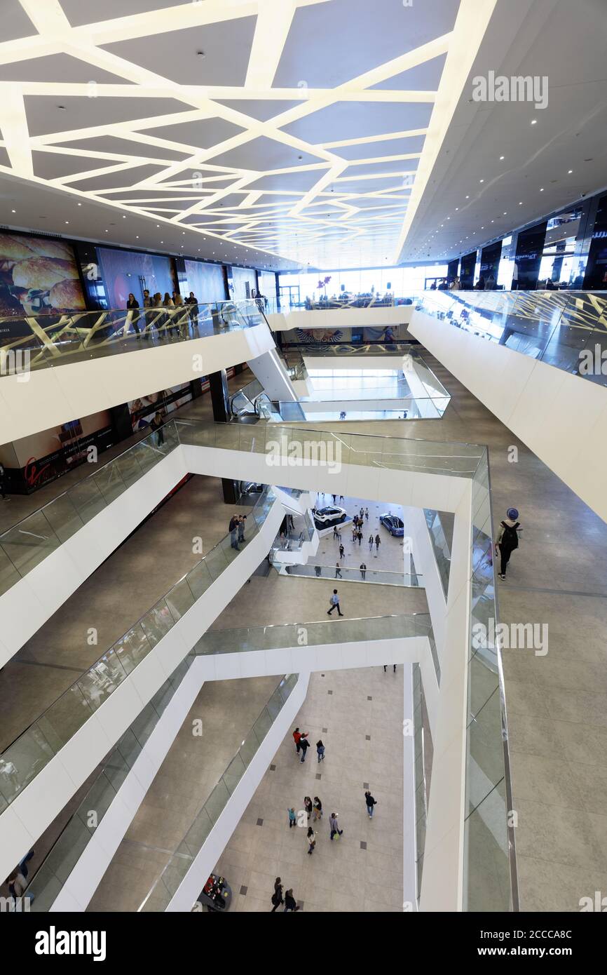 People in the shopping mall Galleria Minsk in Minsk, Belarus Stock ...