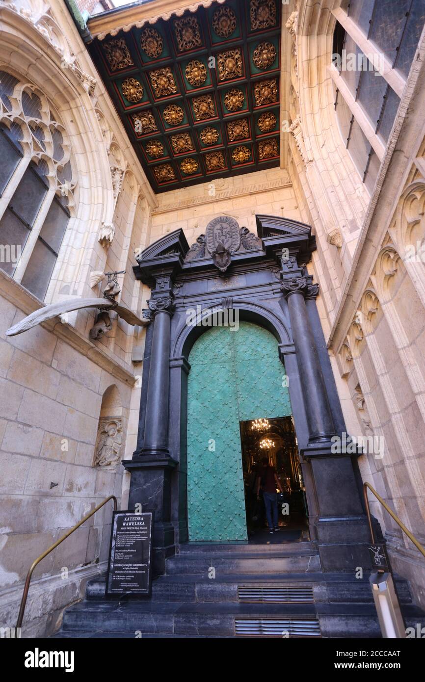 Cracow. Krakow. Poland. Wawel royal castle on Wawel hill. Entrance to ...