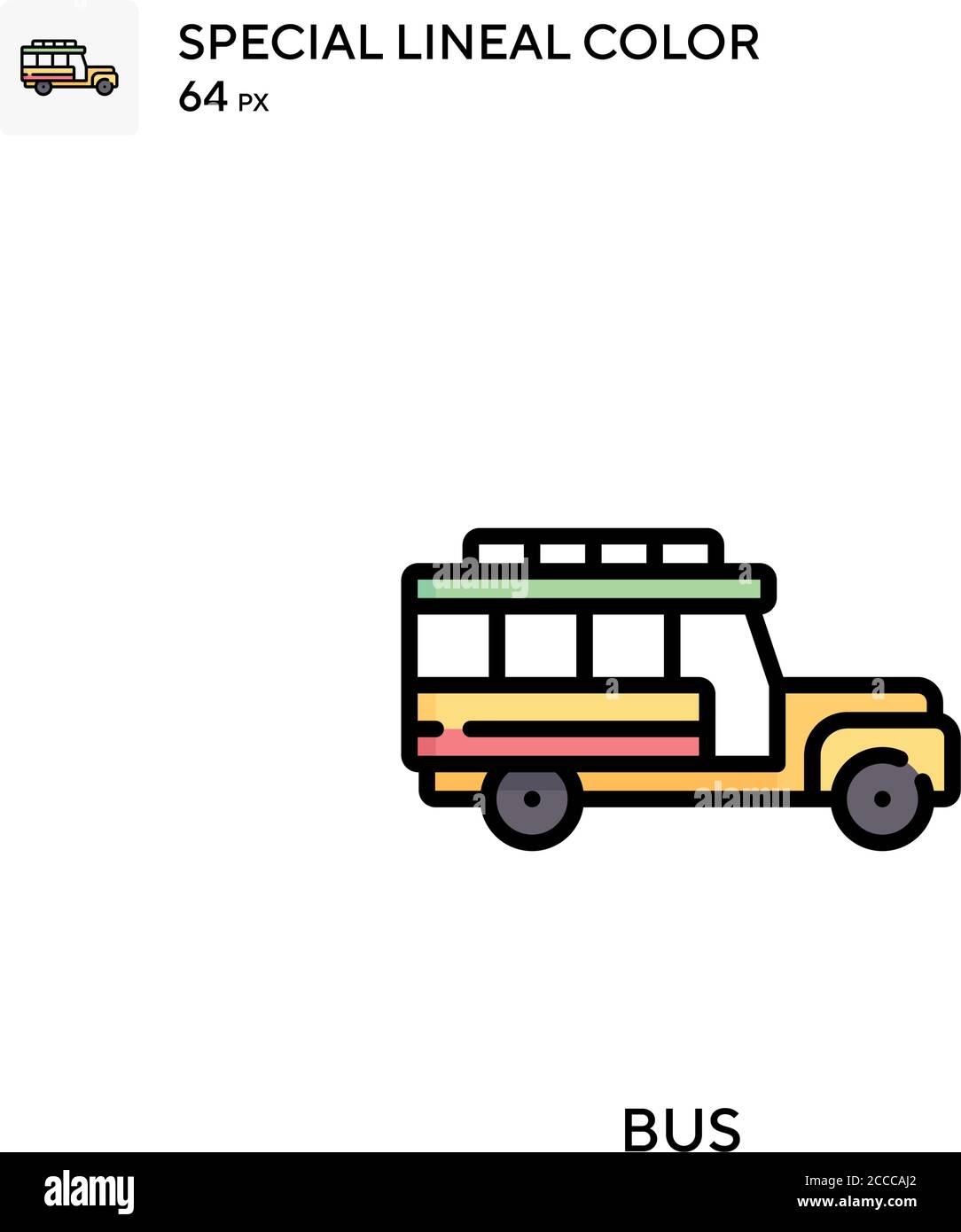 Bus Special lineal color icon. Illustration symbol design template for ...