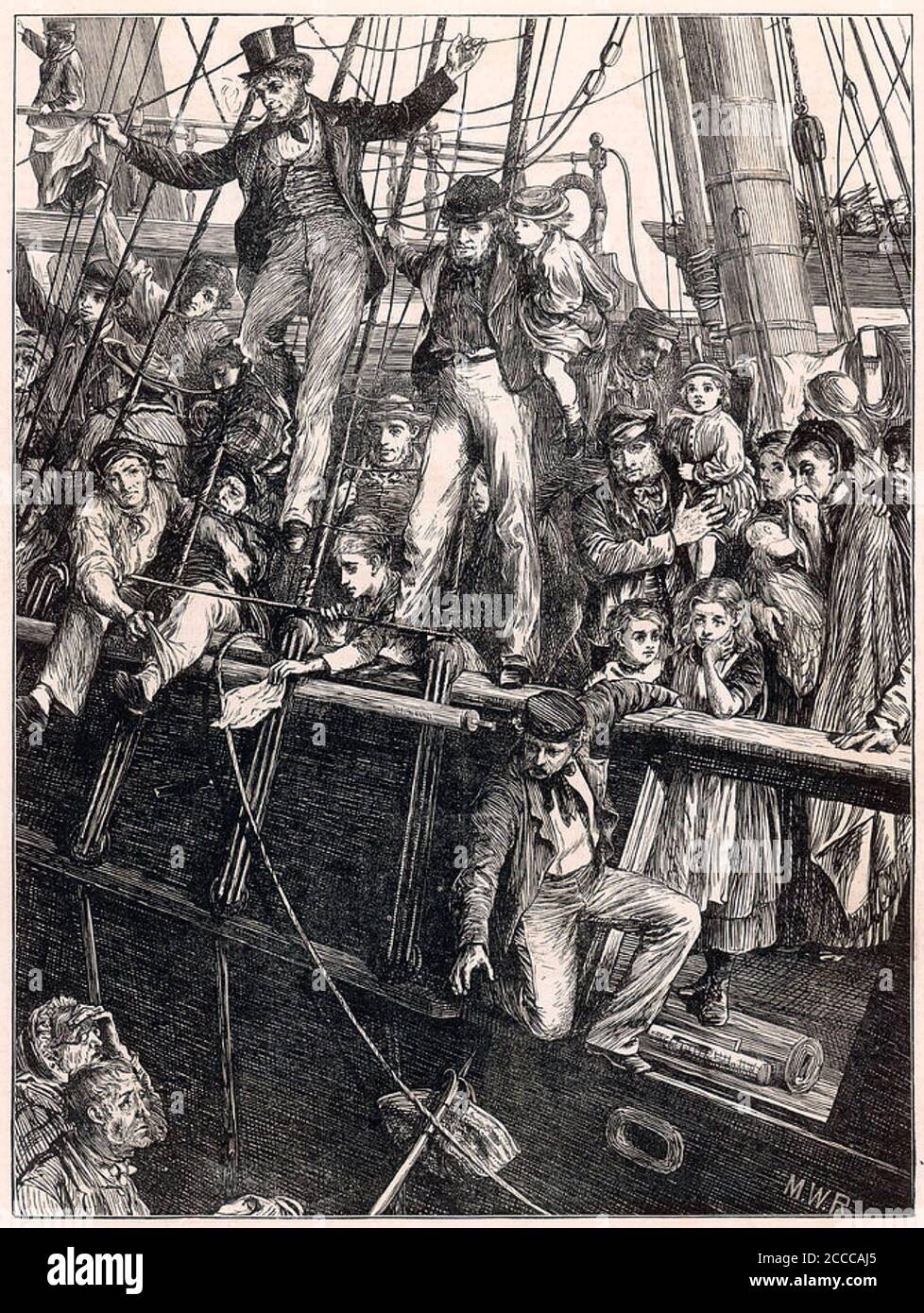 EMMIGRANTS TO AMERICA leaving Liverpool in 1875 Stock Photo - Alamy