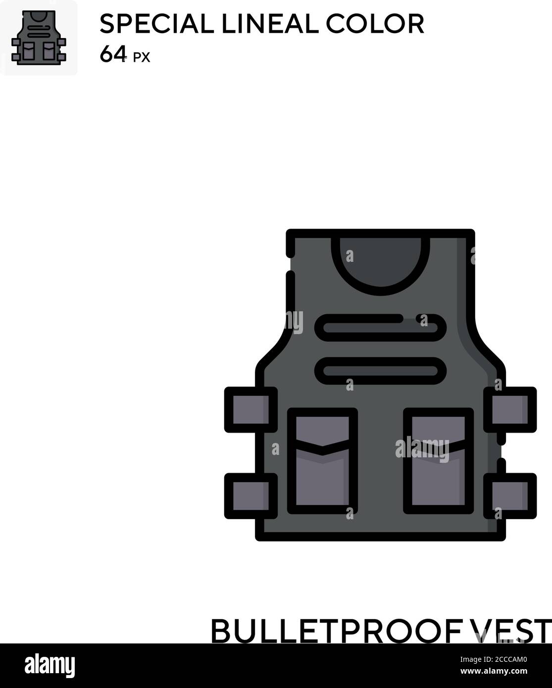 Bulletproof vest Special lineal color icon. Illustration symbol design ...